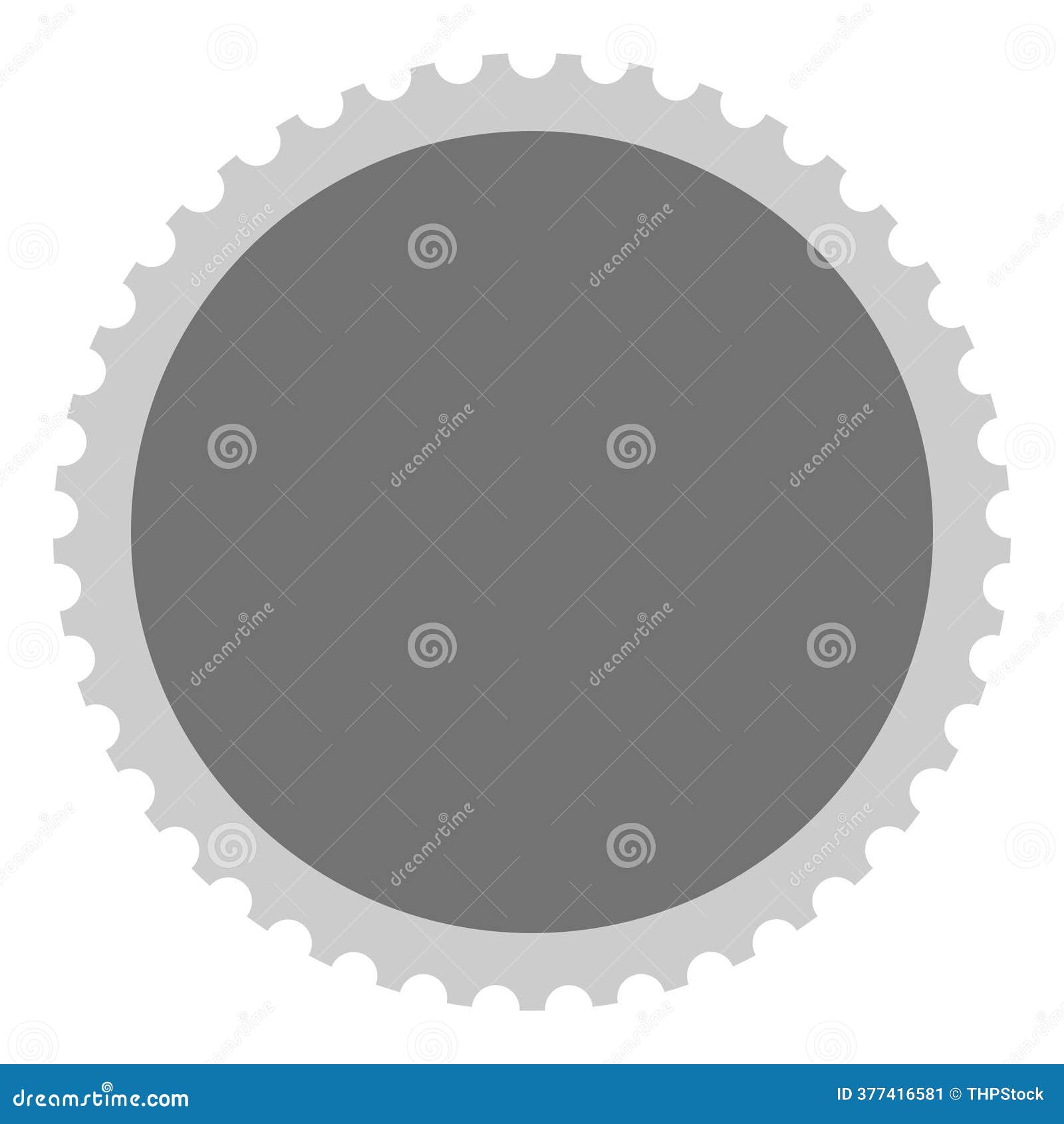 Round Postage Stamp Blank Template Vector Illustration | CartoonDealer ...