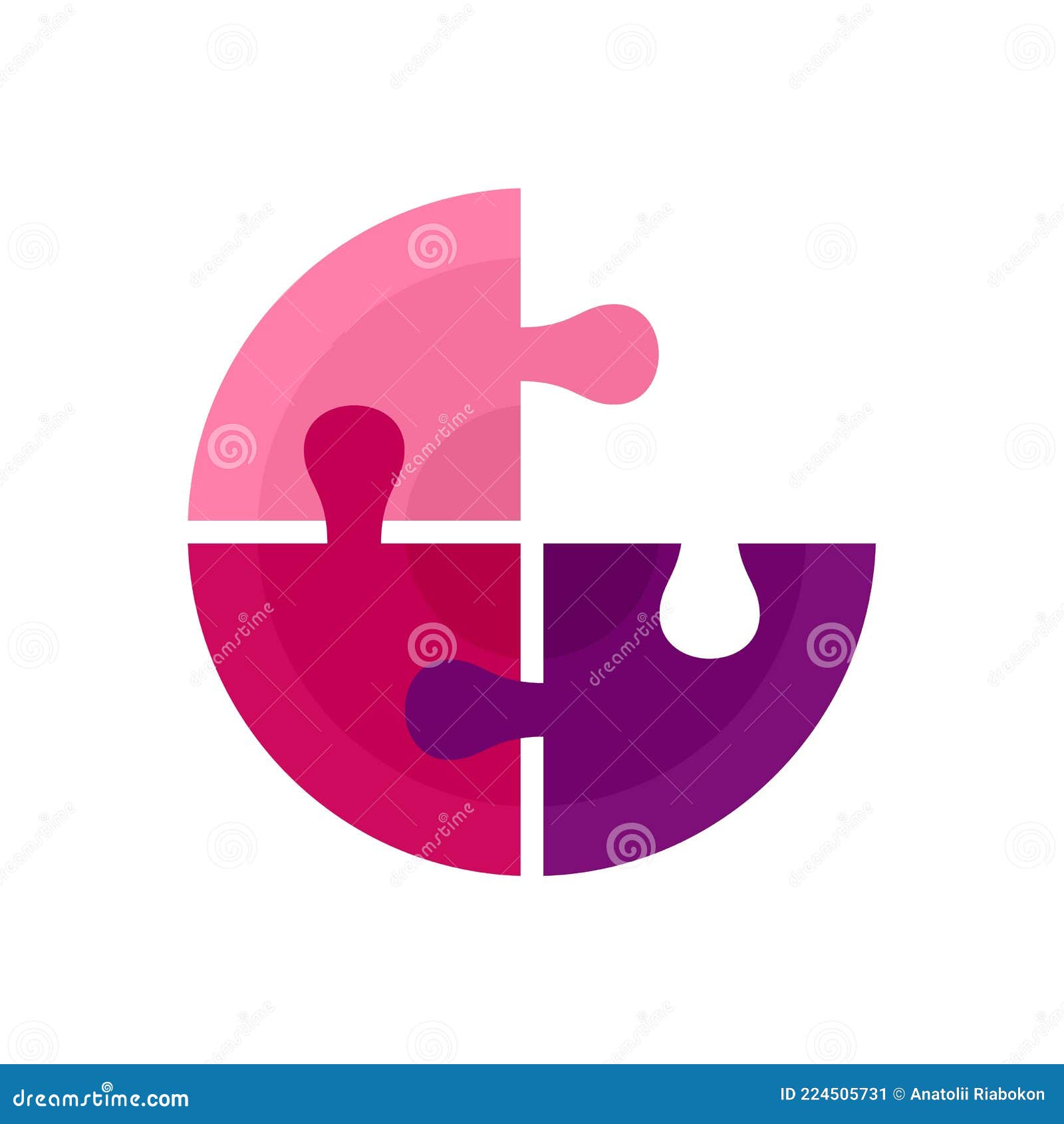 Round Circle Puzzle Icon Flat Isolated Vector Stock Vector ...