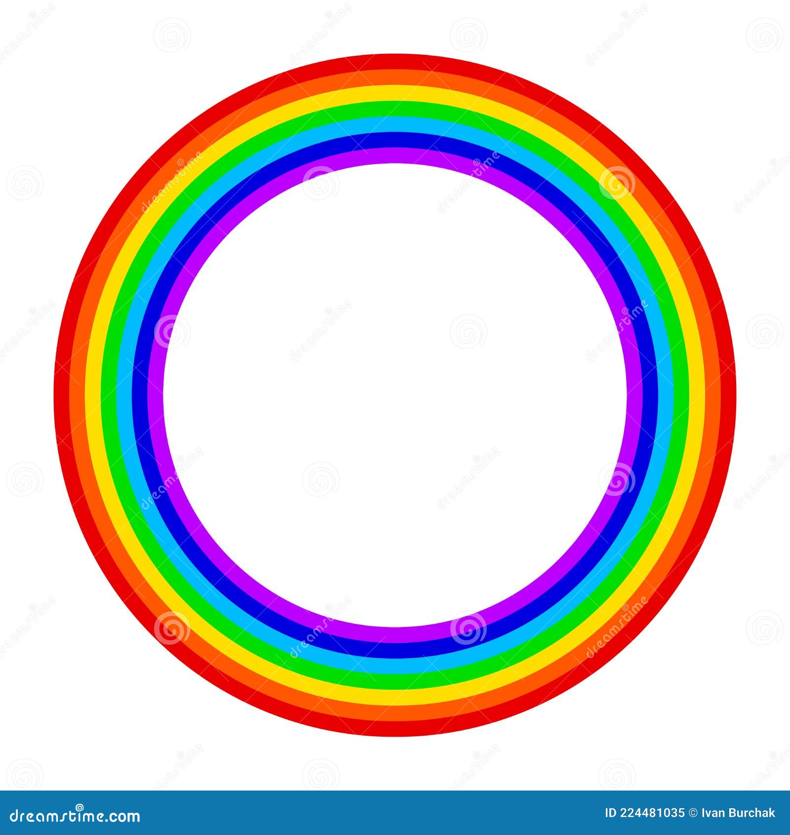 Round Circle Rainbow Frame. a Natural Phenomenon. Vector Illustration ...