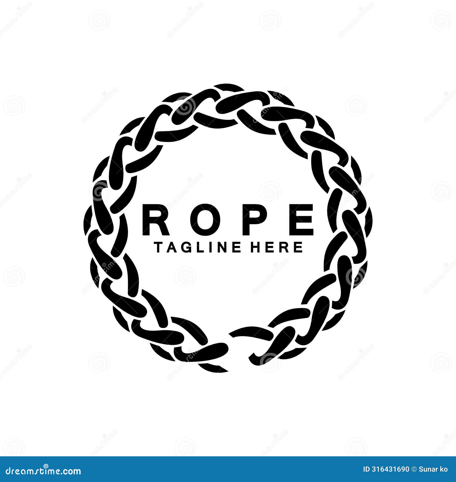 Round Circle Rope Icon Symbol Vector Isolated on White Background Stock ...