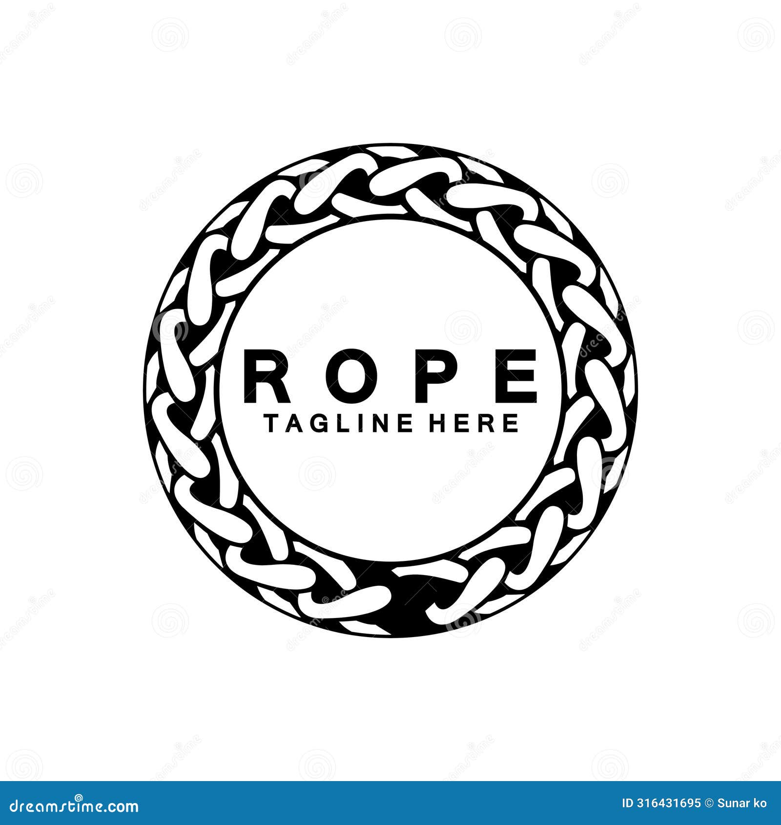 Round Circle Rope Icon Symbol Vector Isolated on White Background Stock ...
