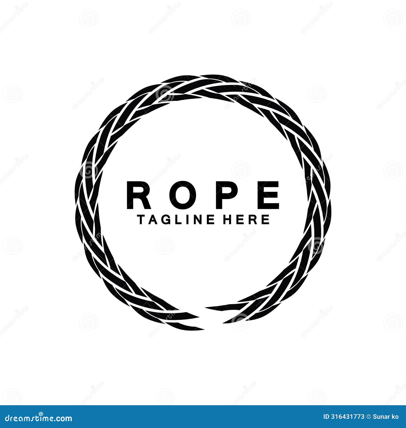 Round Circle Rope Icon Symbol Vector Isolated on White Background Stock ...