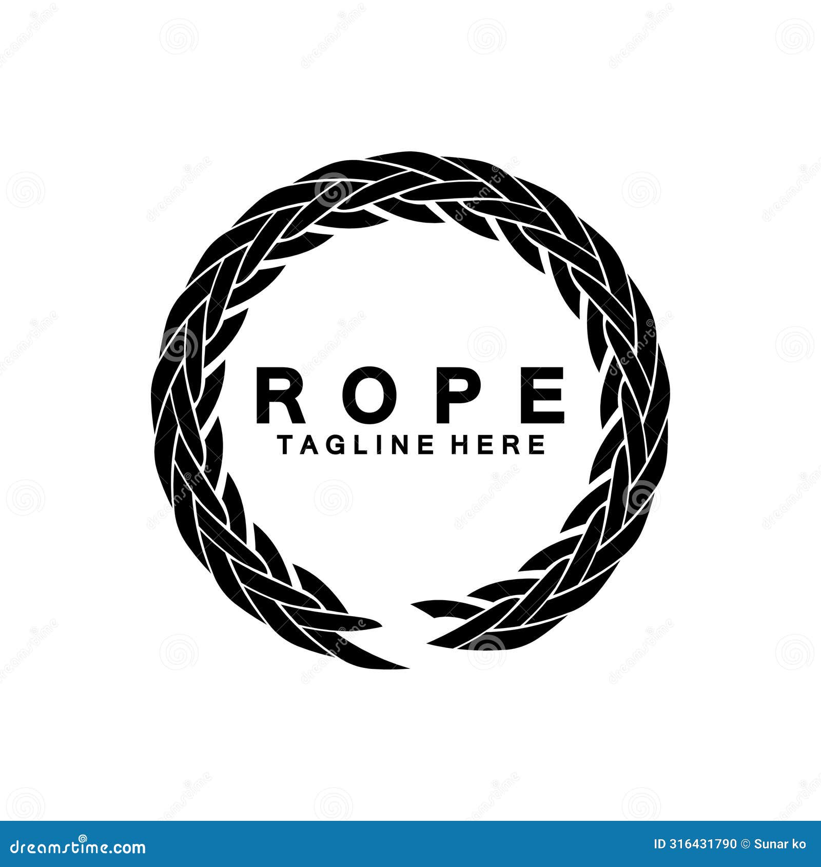 Round Circle Rope Icon Symbol Vector Isolated on White Background Stock ...