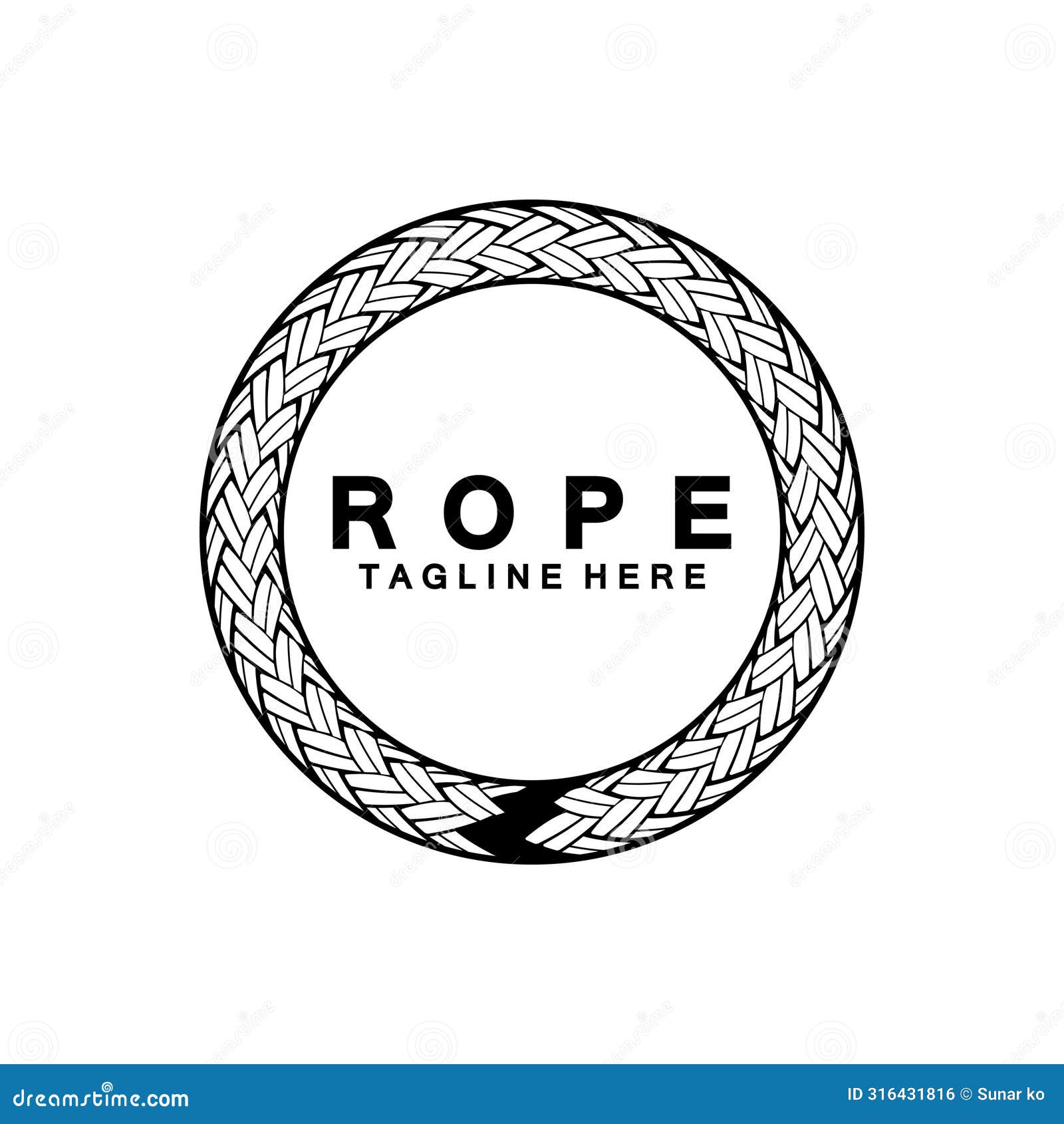 Round Circle Rope Icon Symbol Vector Isolated on White Background Stock ...