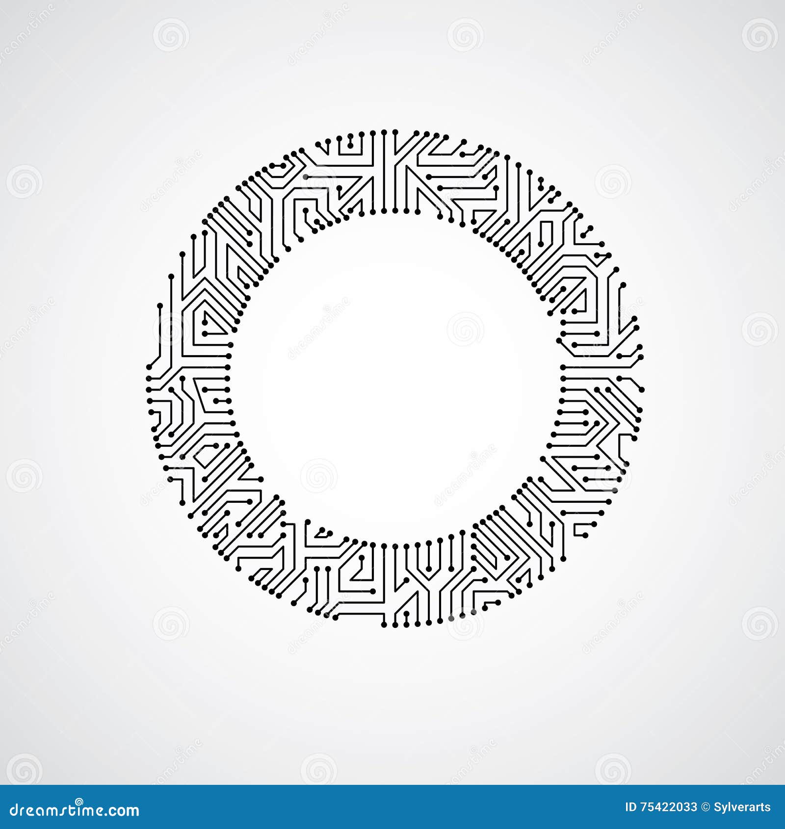 Round Circuit Board with Electronic Components Stock Vector ...