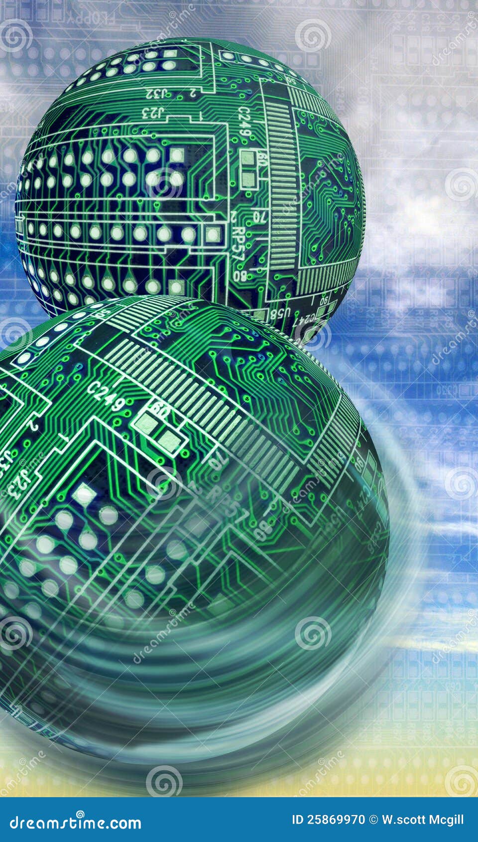 Round Circuit Boards. stock illustration. Illustration of microchip ...