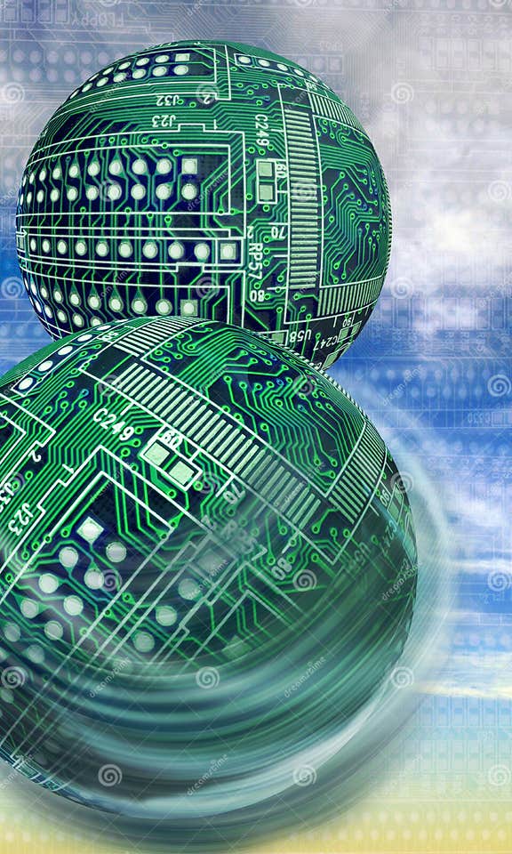 Round Circuit Boards. stock illustration. Illustration of microchip ...