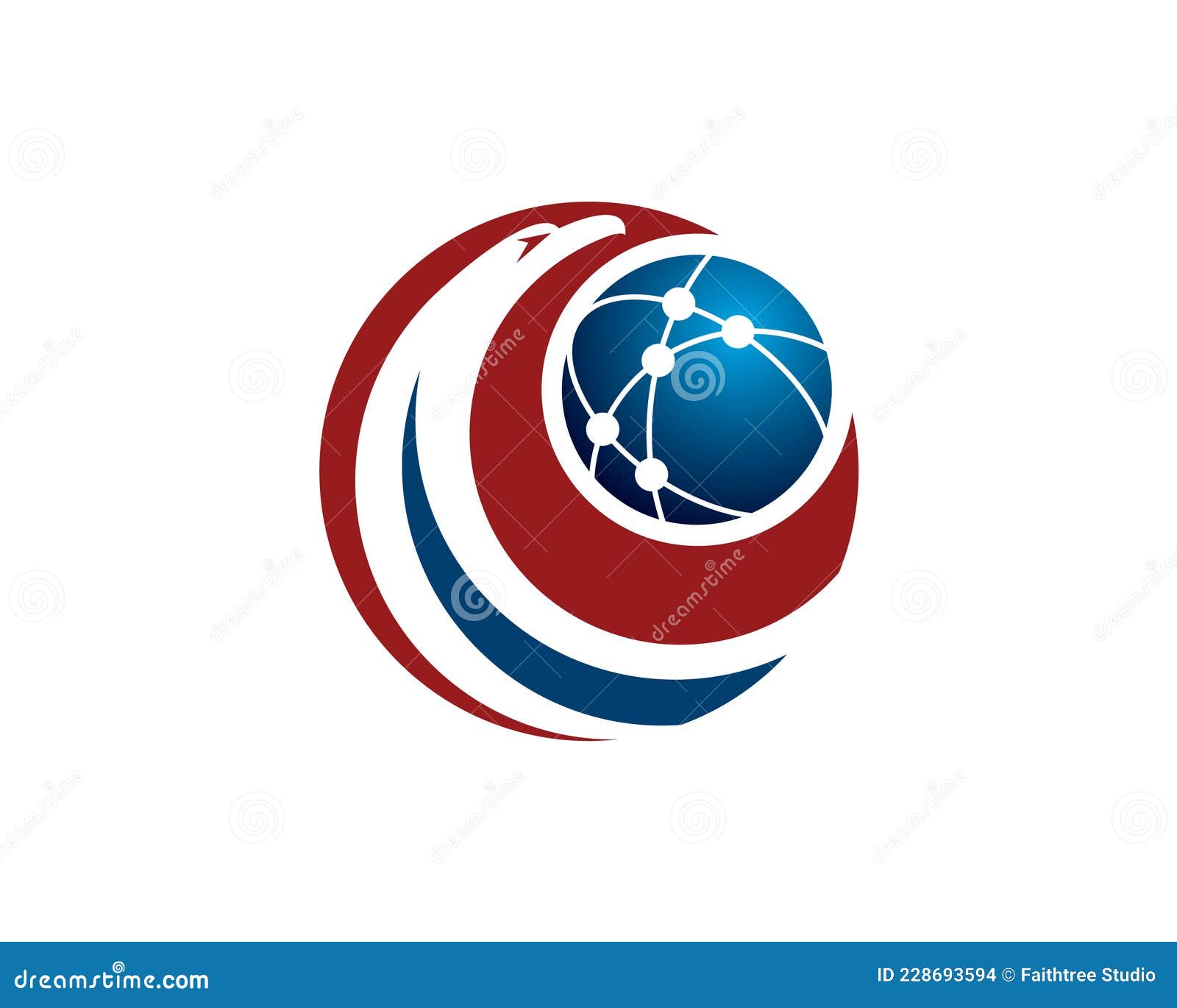 Round Circular Eagle and Atom Emblem Logo Stock Vector - Illustration ...