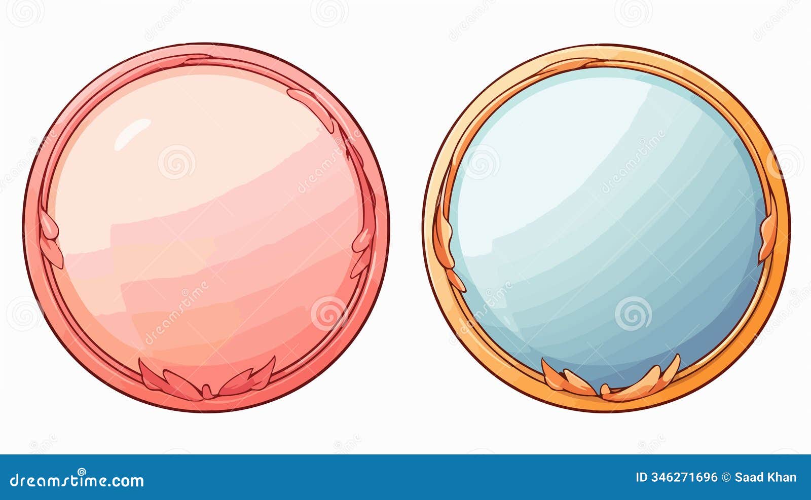 Round Circular Mirror Drawing Vector Cartoon Stock Illustration ...
