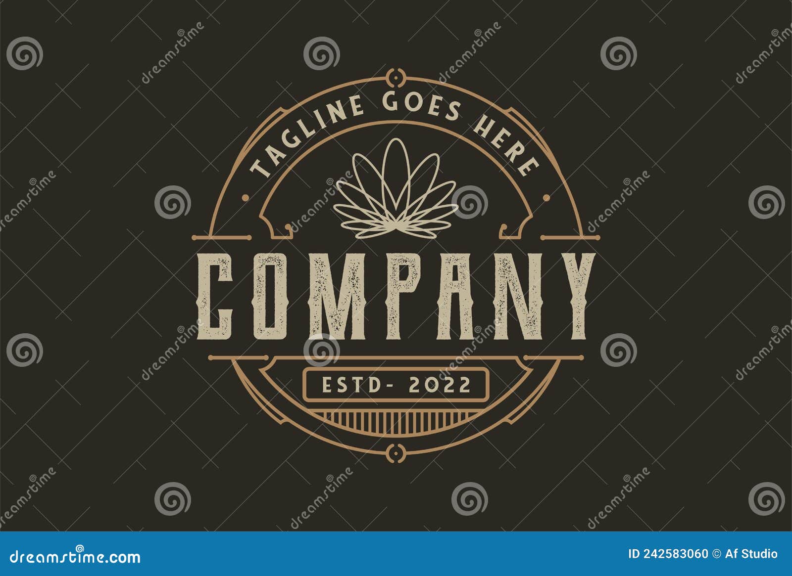 Round Circular Vintage Steampunk Badge Emblem Label Stamp Logo Design ...