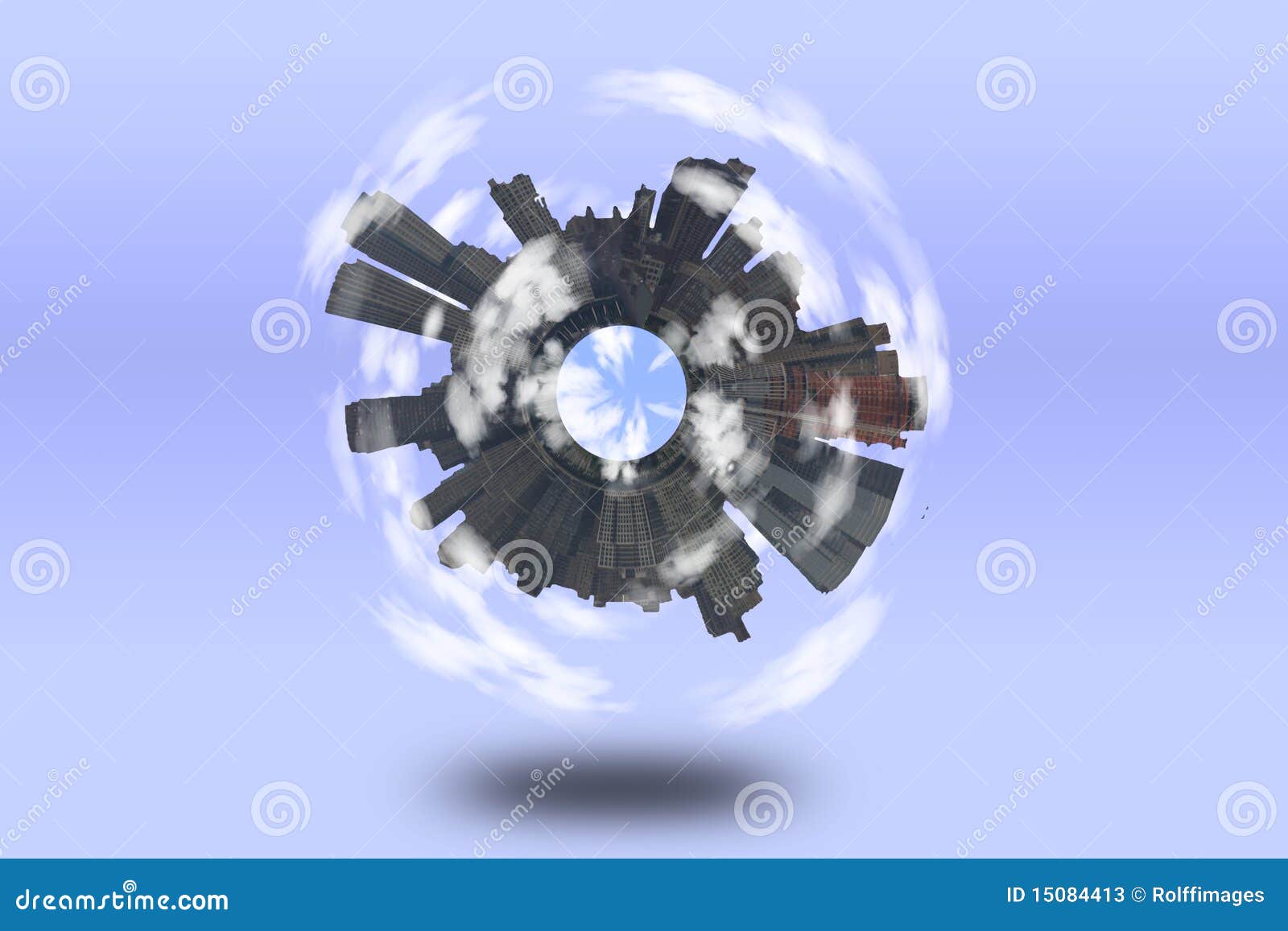 Round City stock illustration. Illustration of city, cloud - 15084413
