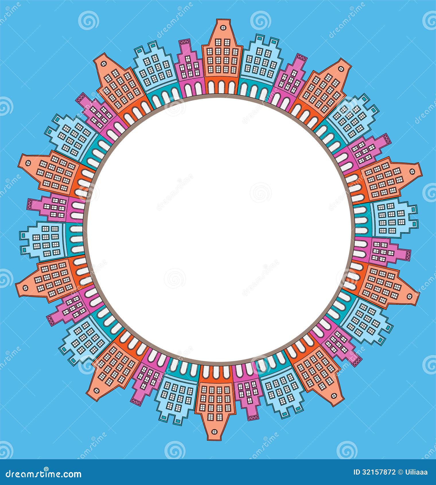 Round city background. stock illustration. Illustration of isolated ...