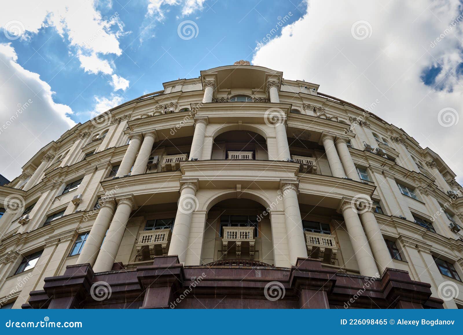 Moscow, Russia - 07.12.2021: Round Classical Architectural Style ...