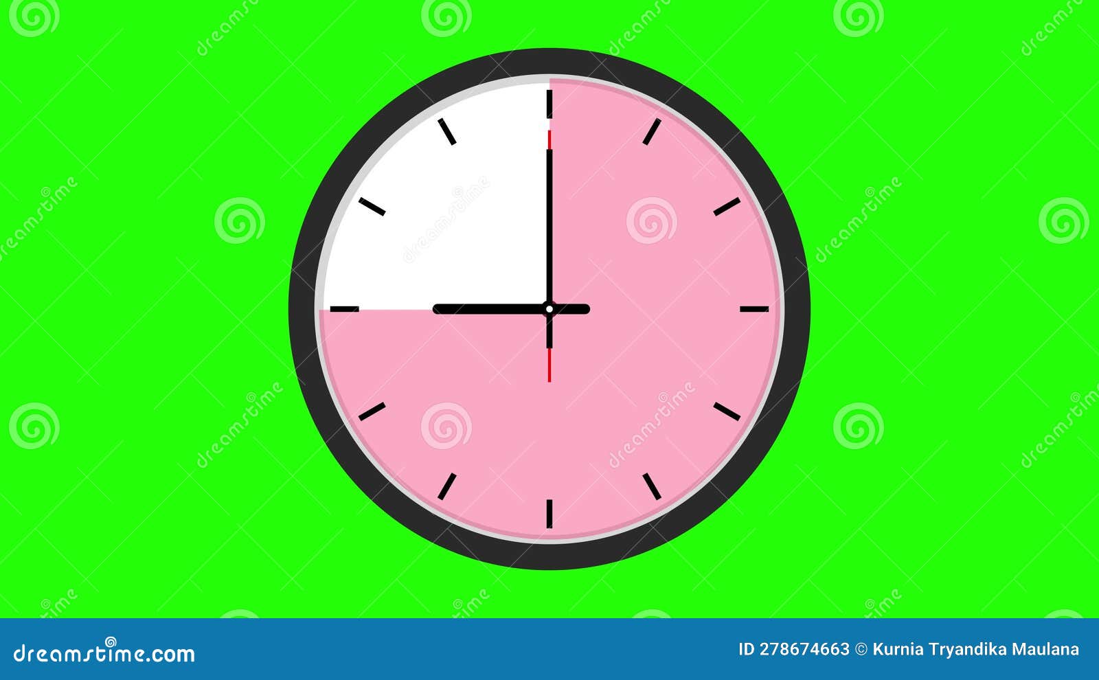 Round Clock Animation Wall Clock Clock Greenscreen Animation Stock ...