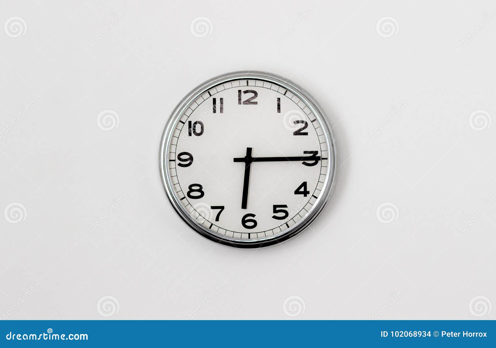 Clock 6:15 stock photo. Image of oclock, clock, simple - 102068934