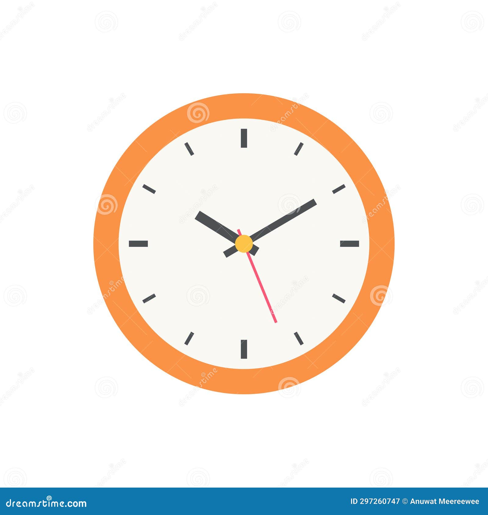 The Round Clock Face Shows the Scheduled Time Stock Illustration ...