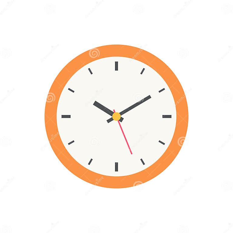 The Round Clock Face Shows the Scheduled Time Stock Illustration ...