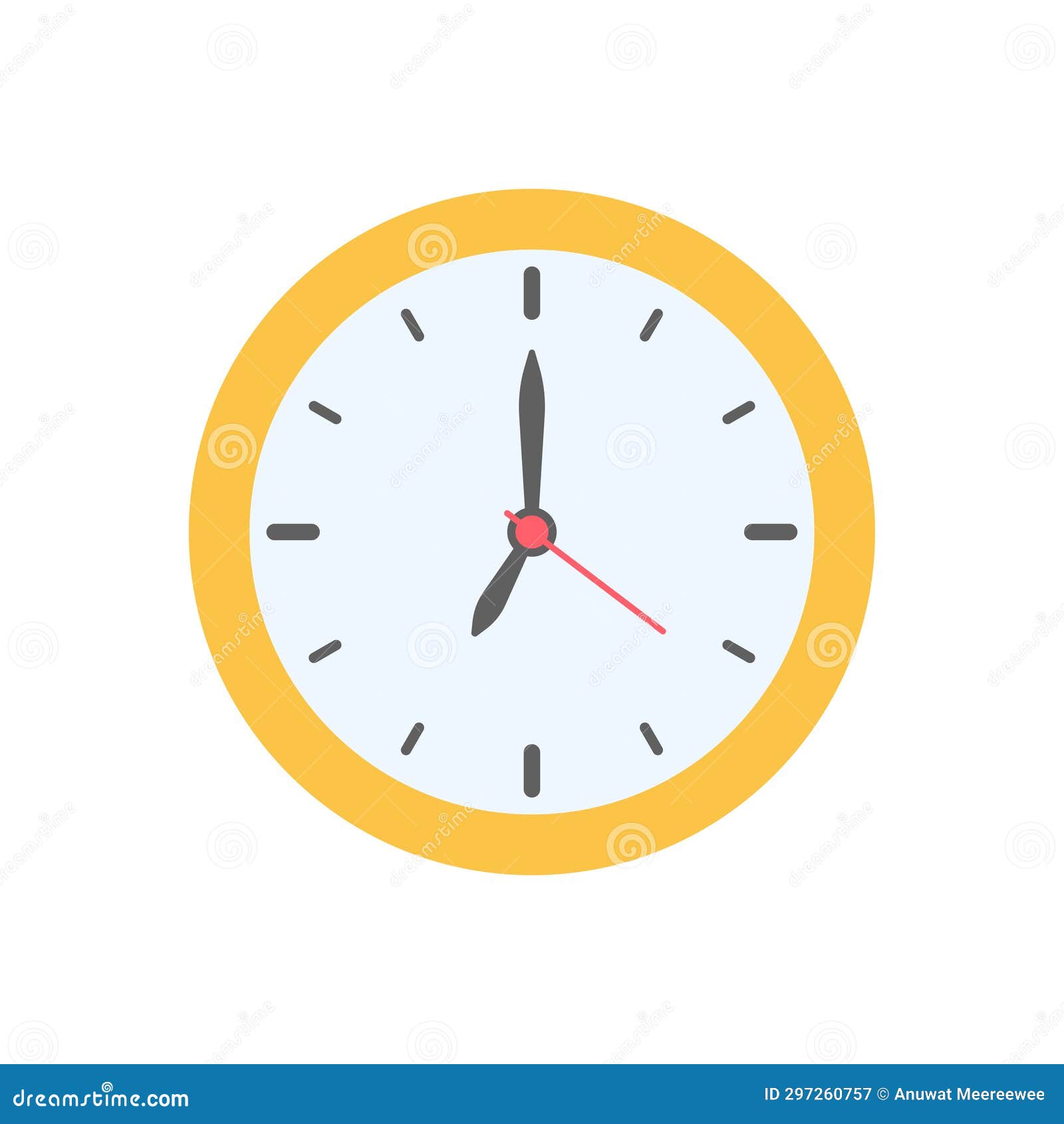 The Round Clock Face Shows the Scheduled Time Stock Illustration ...