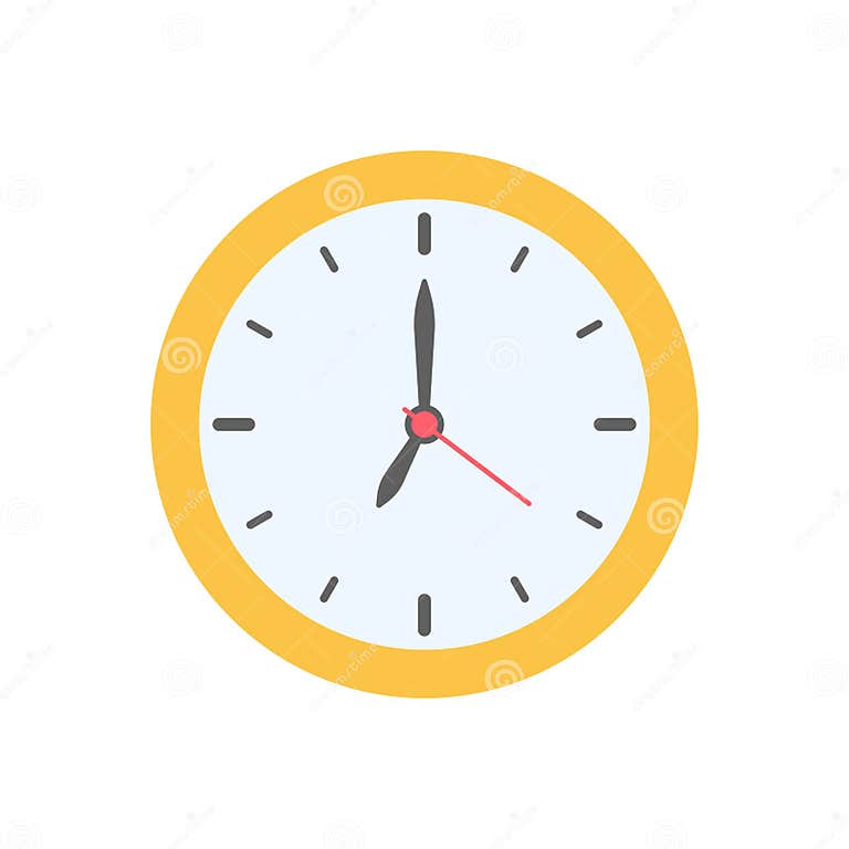 The Round Clock Face Shows the Scheduled Time Stock Illustration ...
