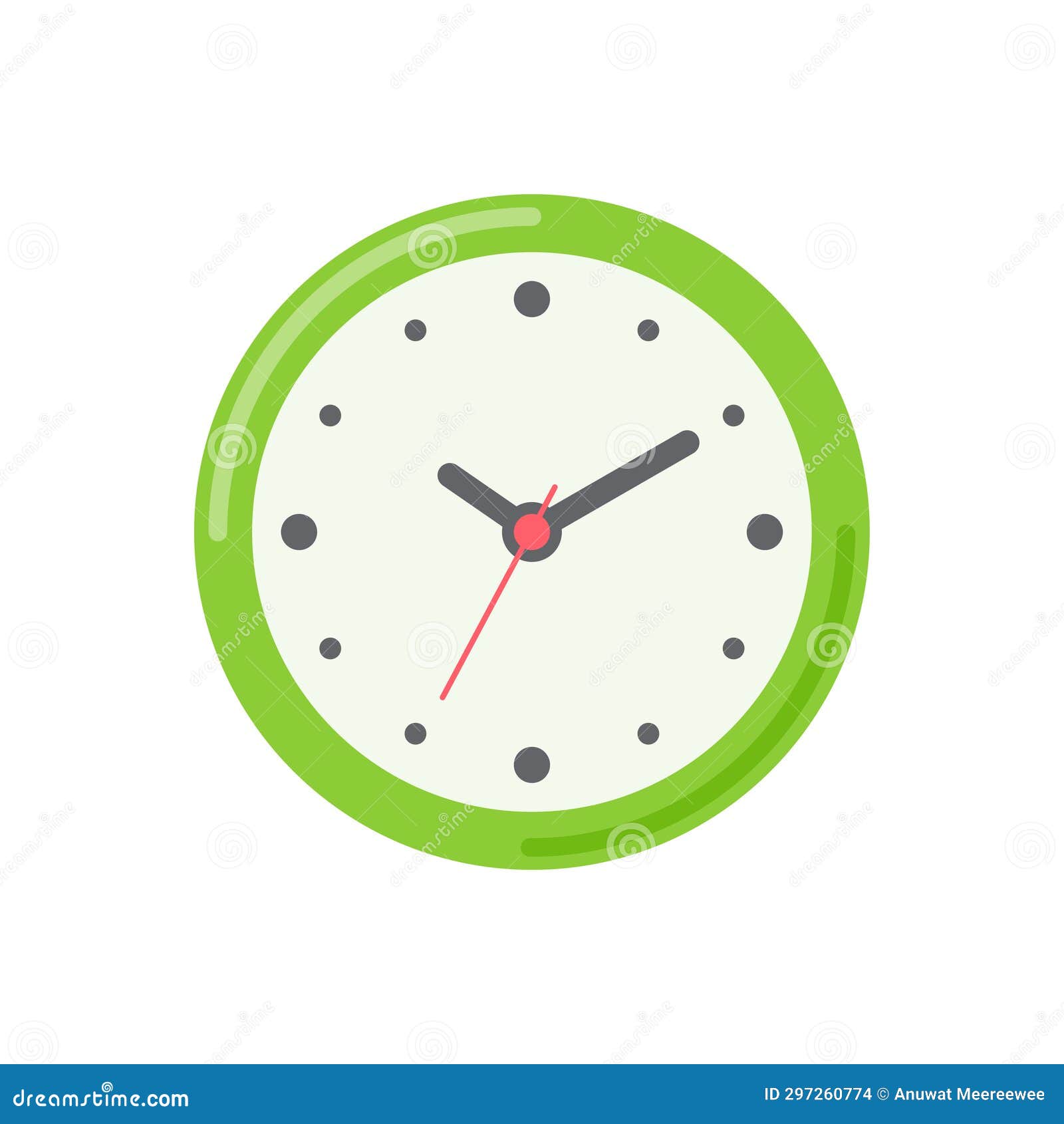 The Round Clock Face Shows the Scheduled Time Stock Illustration ...
