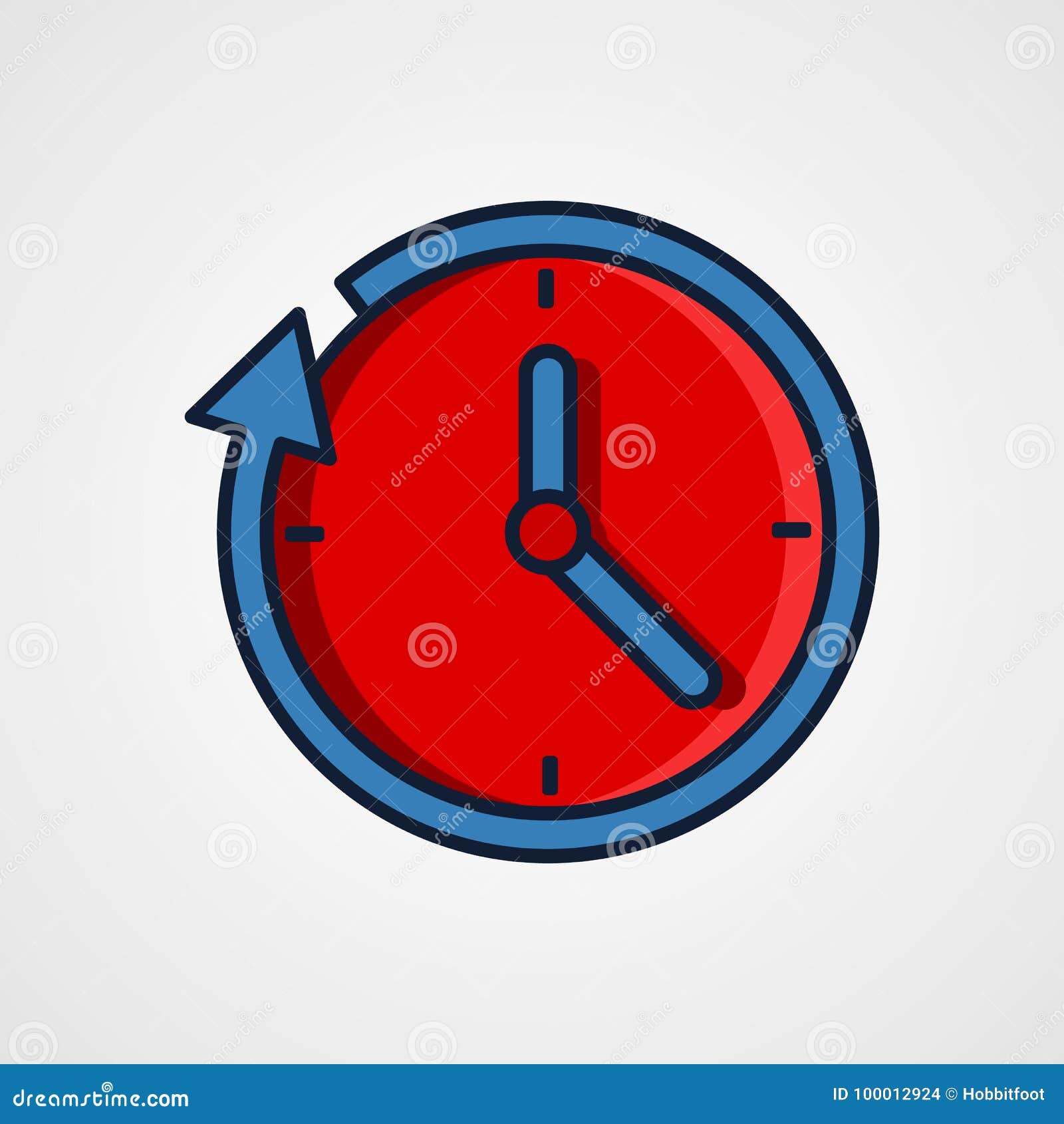 Round the Clock Flat Style Icon. Stock Vector - Illustration of icon ...