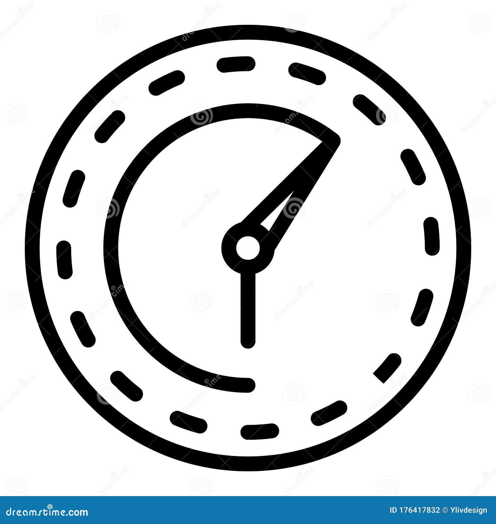 Round Clock Icon, Outline Style Stock Vector - Illustration of hour ...