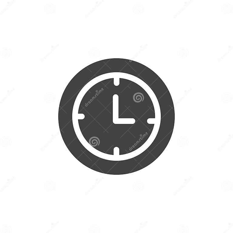 Round Clock Icon Simple Vector Symbol Stock Vector - Illustration of minute, circular: 340281158