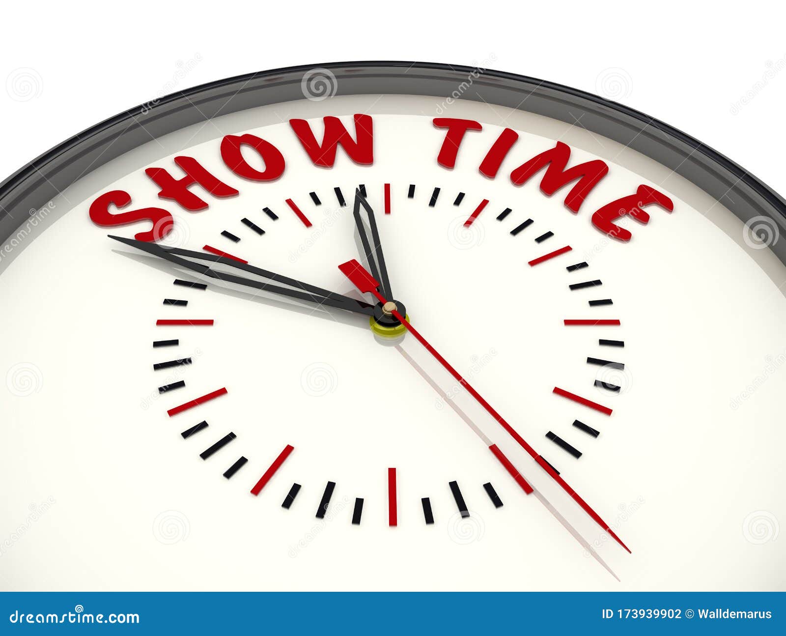 Show time. Clock with text stock illustration. Illustration of single ...