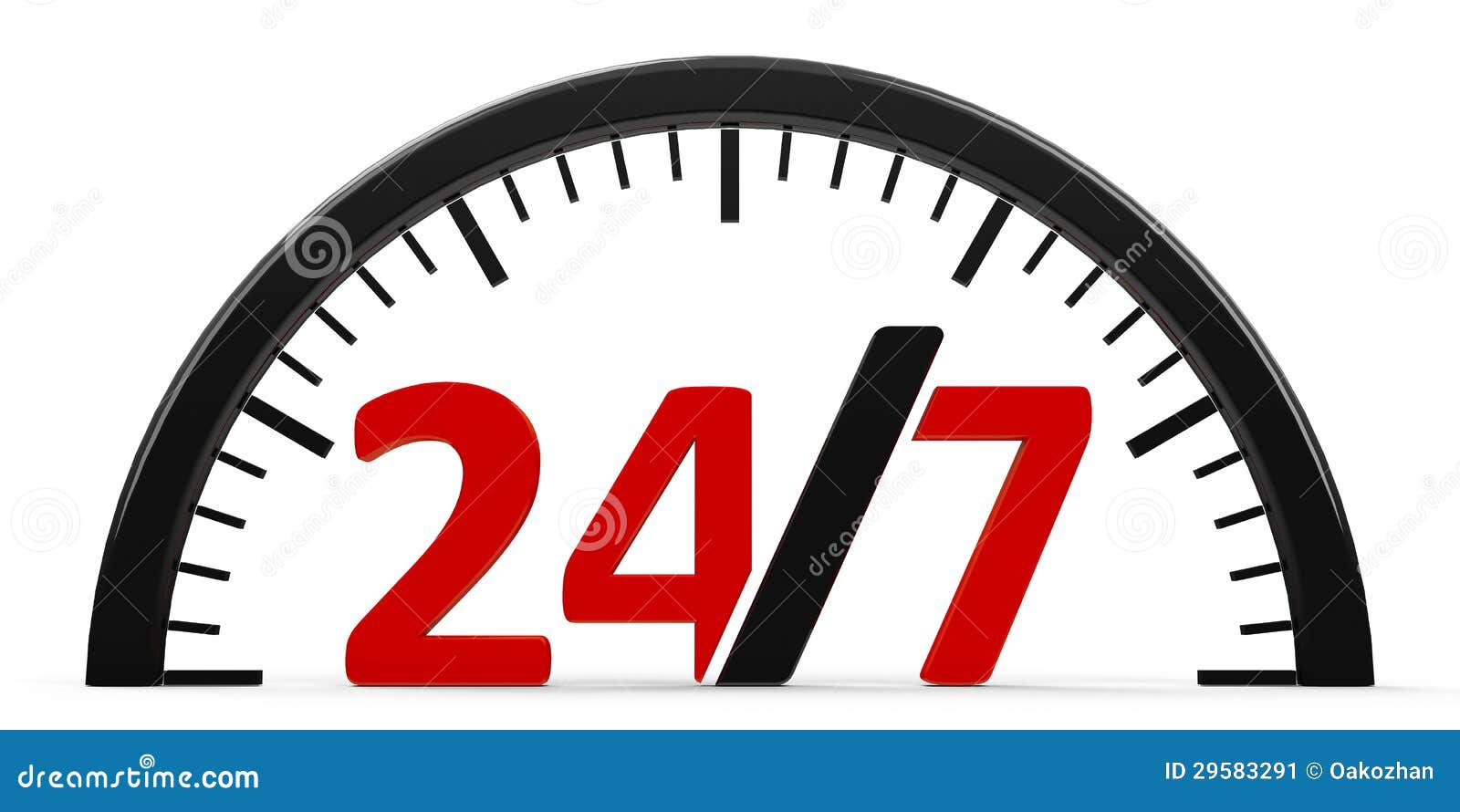 Round-the-clock Service, Half Stock Illustration - Illustration of ...