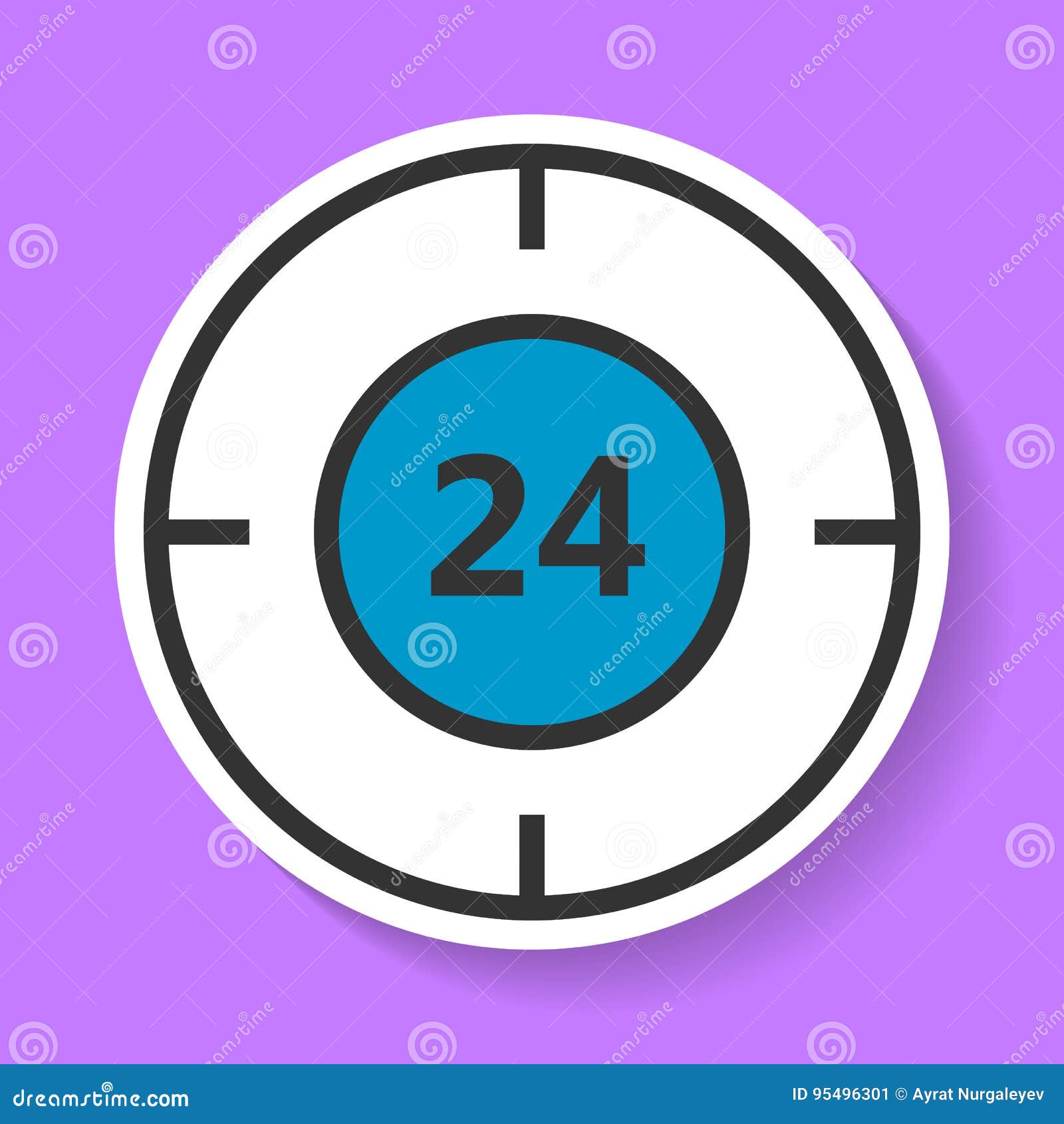Round-the-clock Service Icon Stock Vector - Illustration of service ...