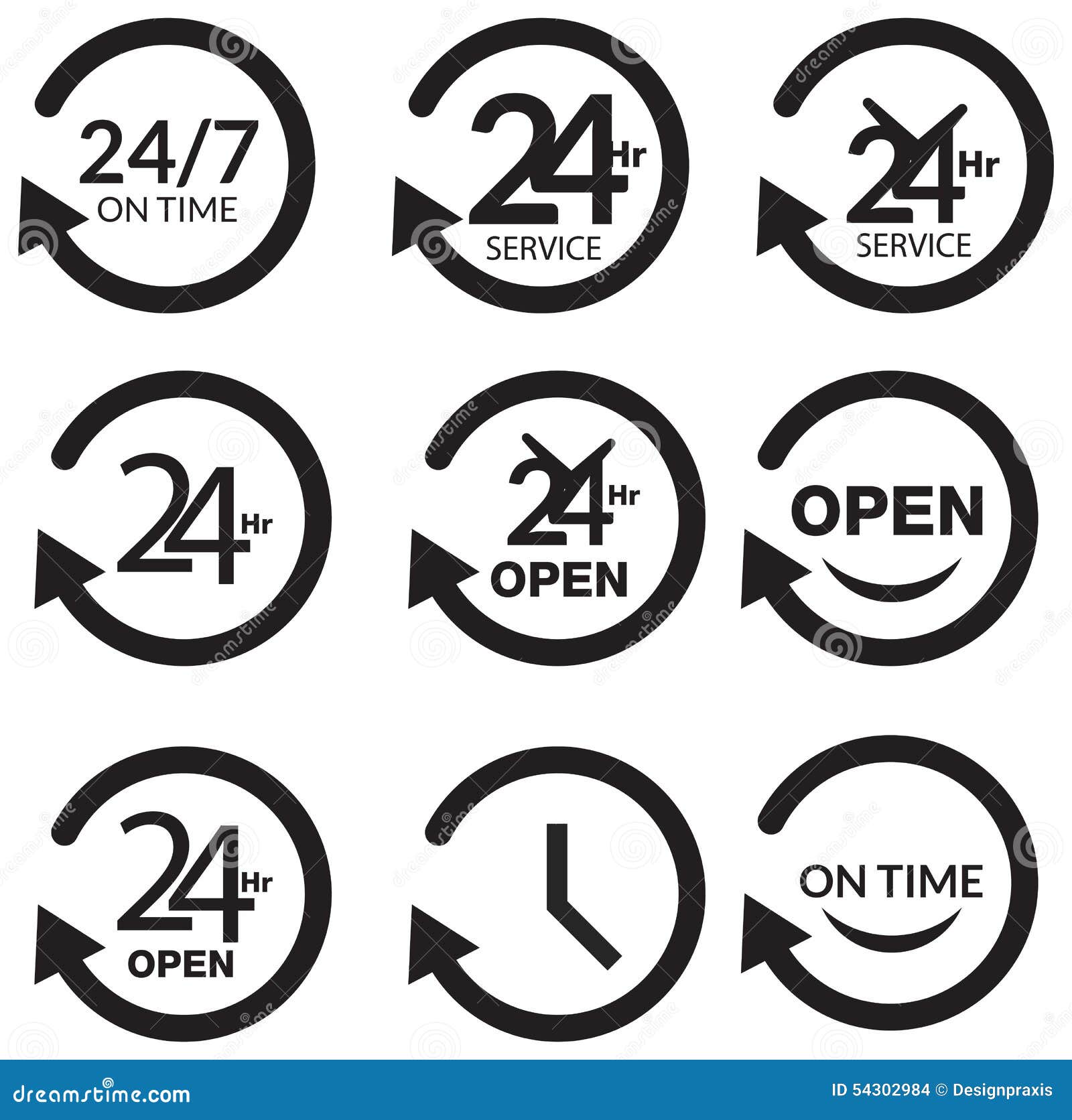Round the Clock Service - Illustration Stock Vector - Illustration of ...