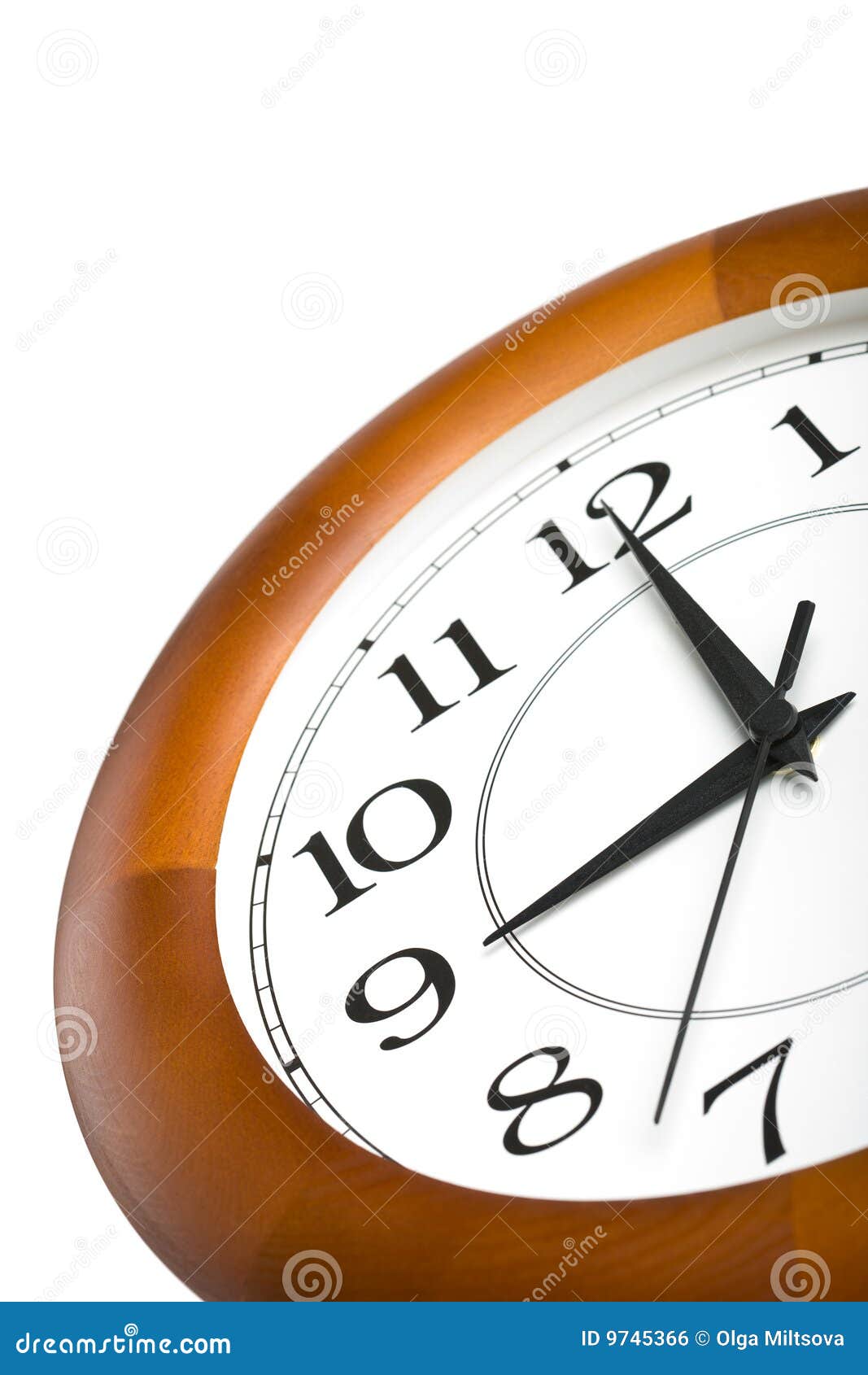 Round Clock Showing Nine Isolated Stock Photo - Image of countdown ...