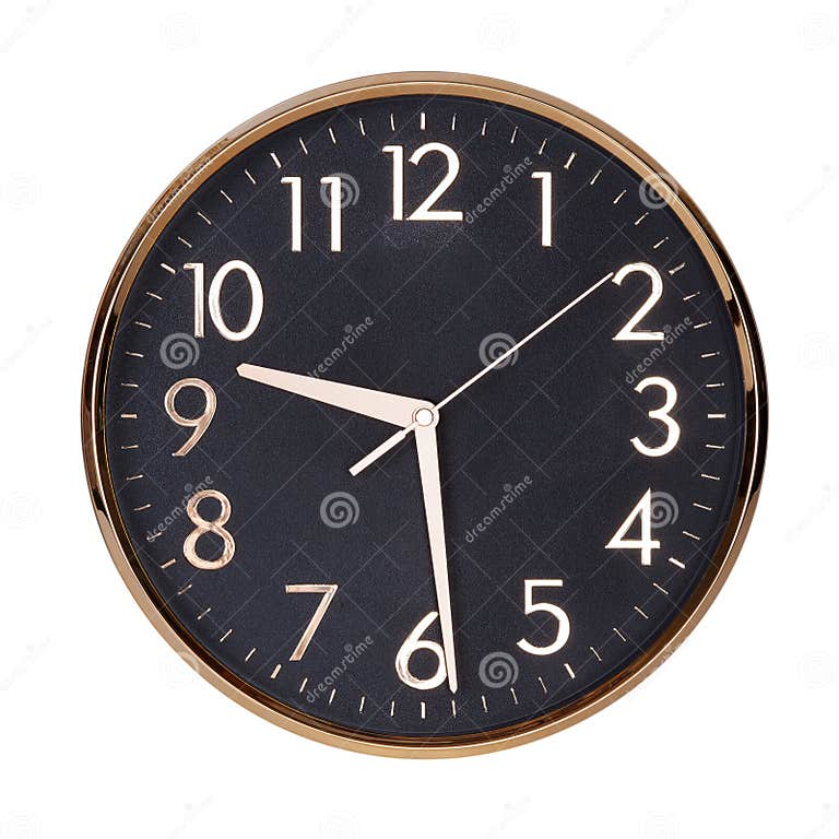 Round Clock Shows Half Past Nine Stock Image - Image of clock, ticker ...