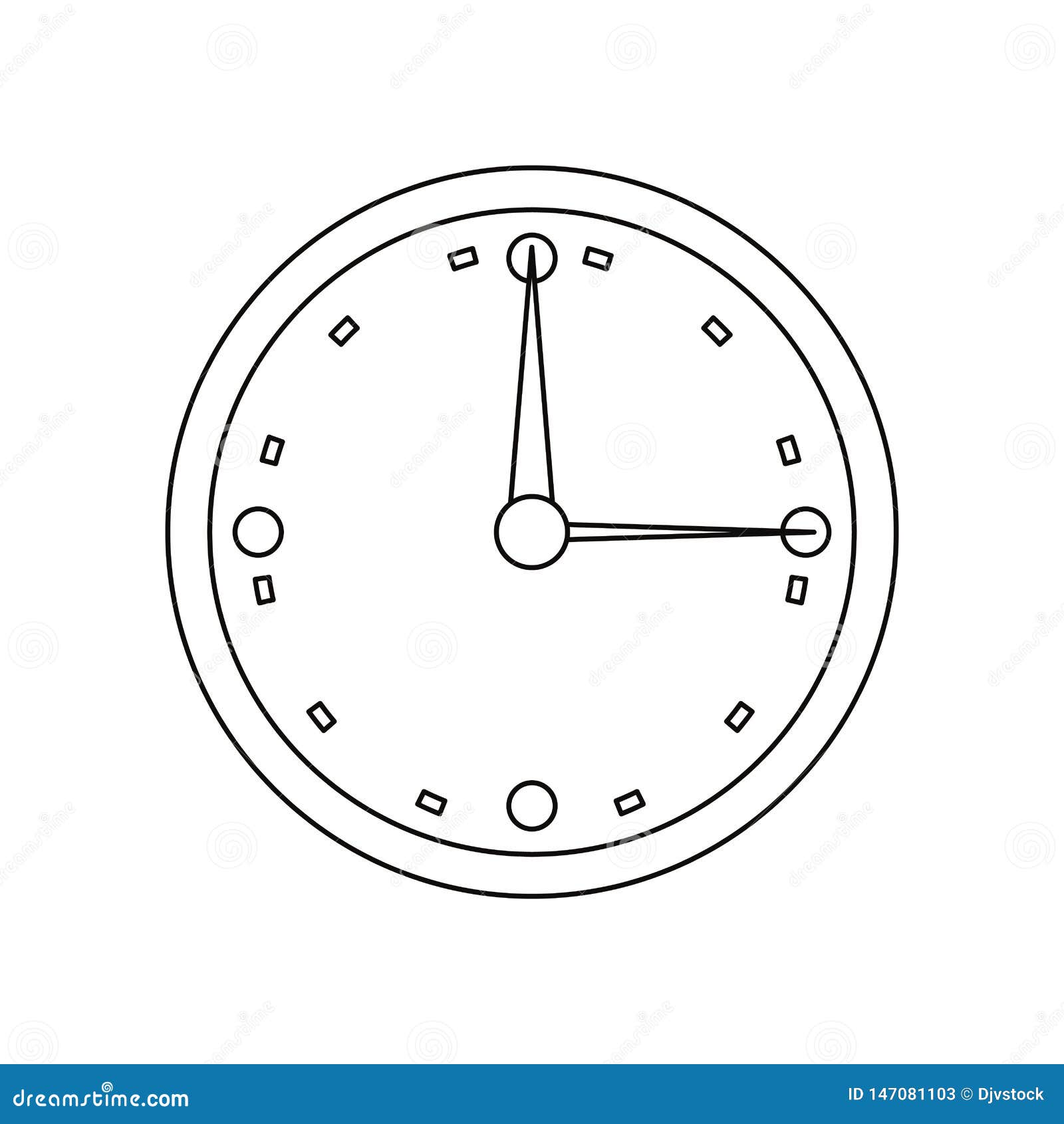 Round clock time icon stock illustration. Illustration of watch - 147081103