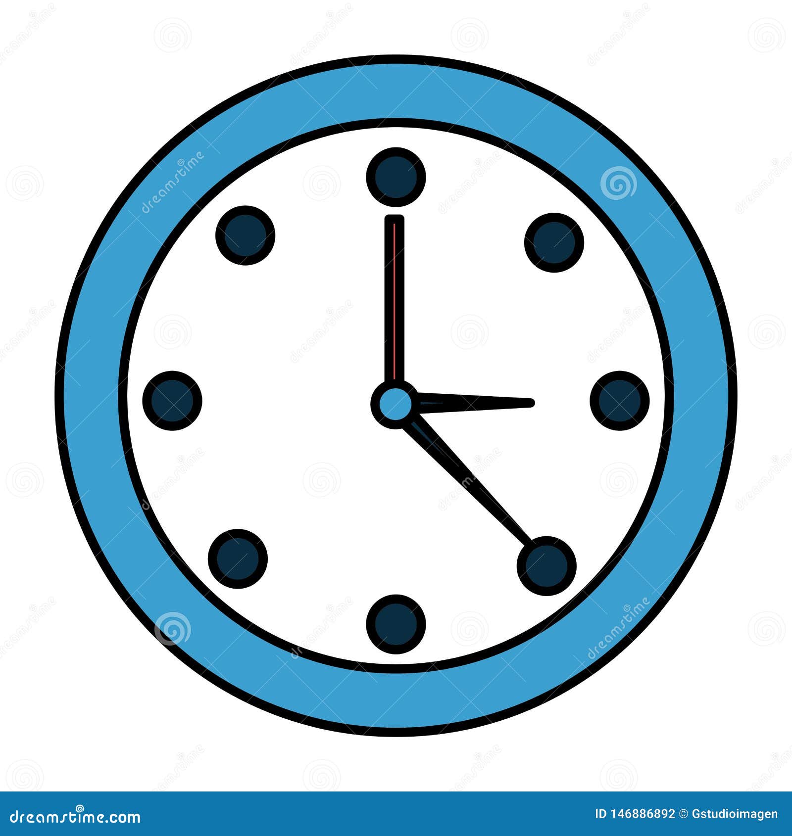 Round clock time stock illustration. Illustration of clock - 146886892
