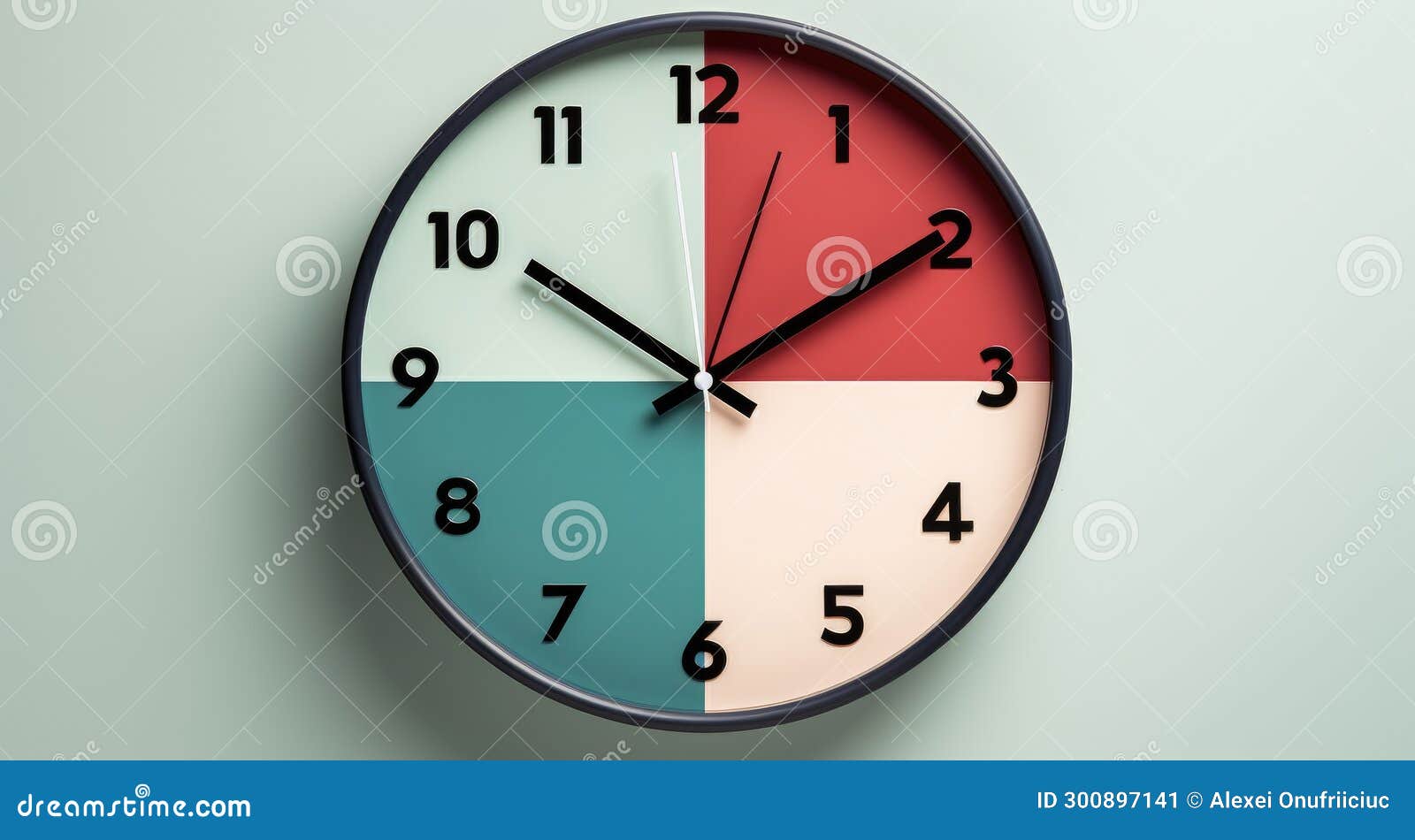 A Round Clock on the Wall. Time. Office Clock Stock Illustration ...