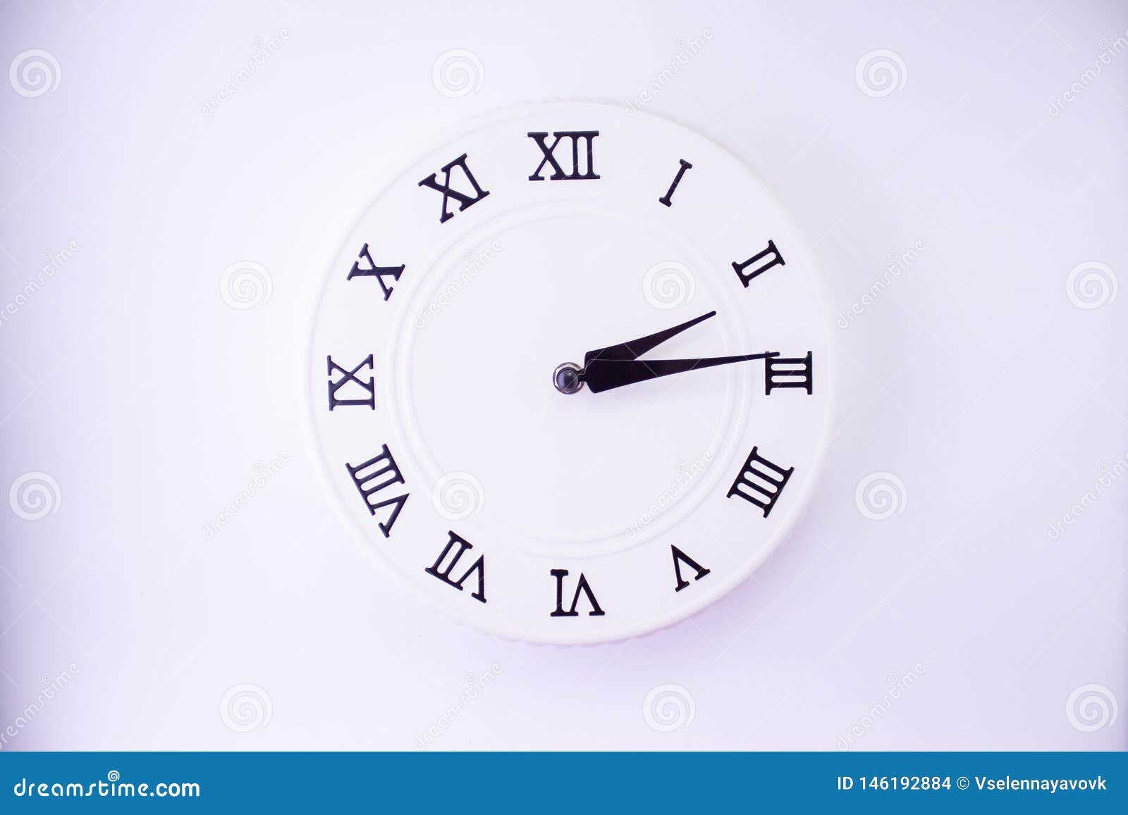 Round Clock with a White Dial on a White Background. Minimal Concept ...