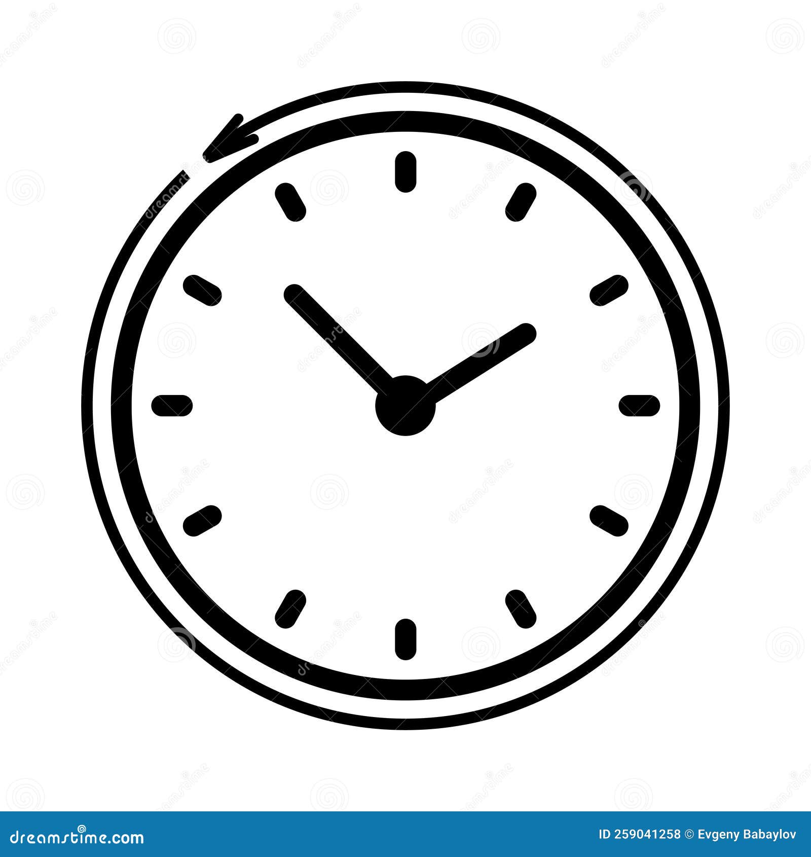 Round Clock, White Transparent Clock Face Circle Arrow Icon - Vector ...