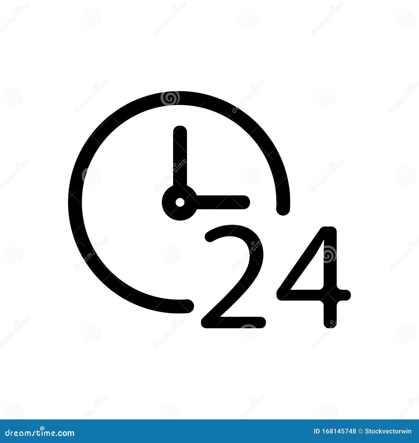 Round-the-clock Work Icon Vector. Isolated Contour Symbol Illustration ...