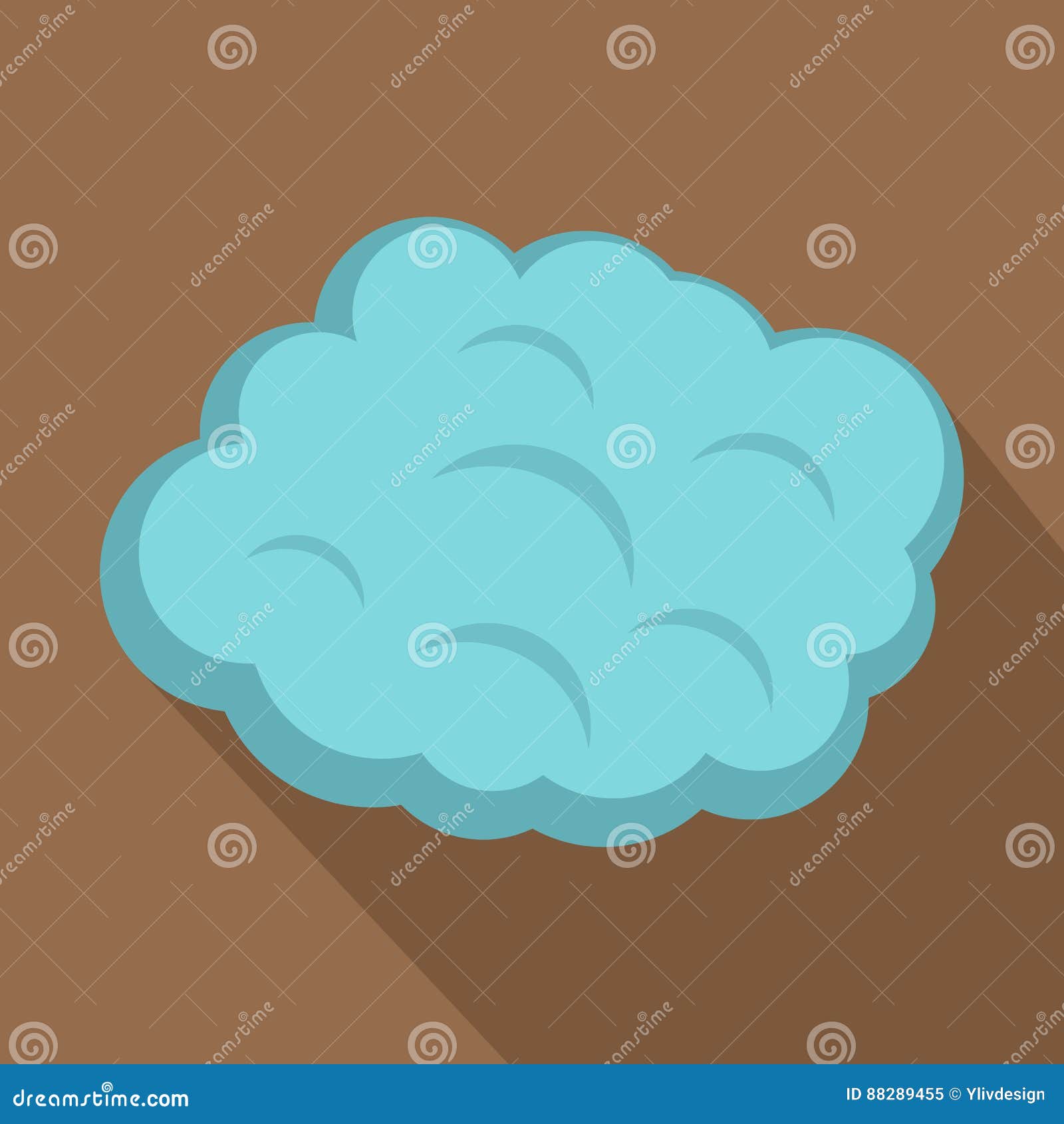 Round Cloud Icon, Flat Style Stock Vector - Illustration of shadow ...