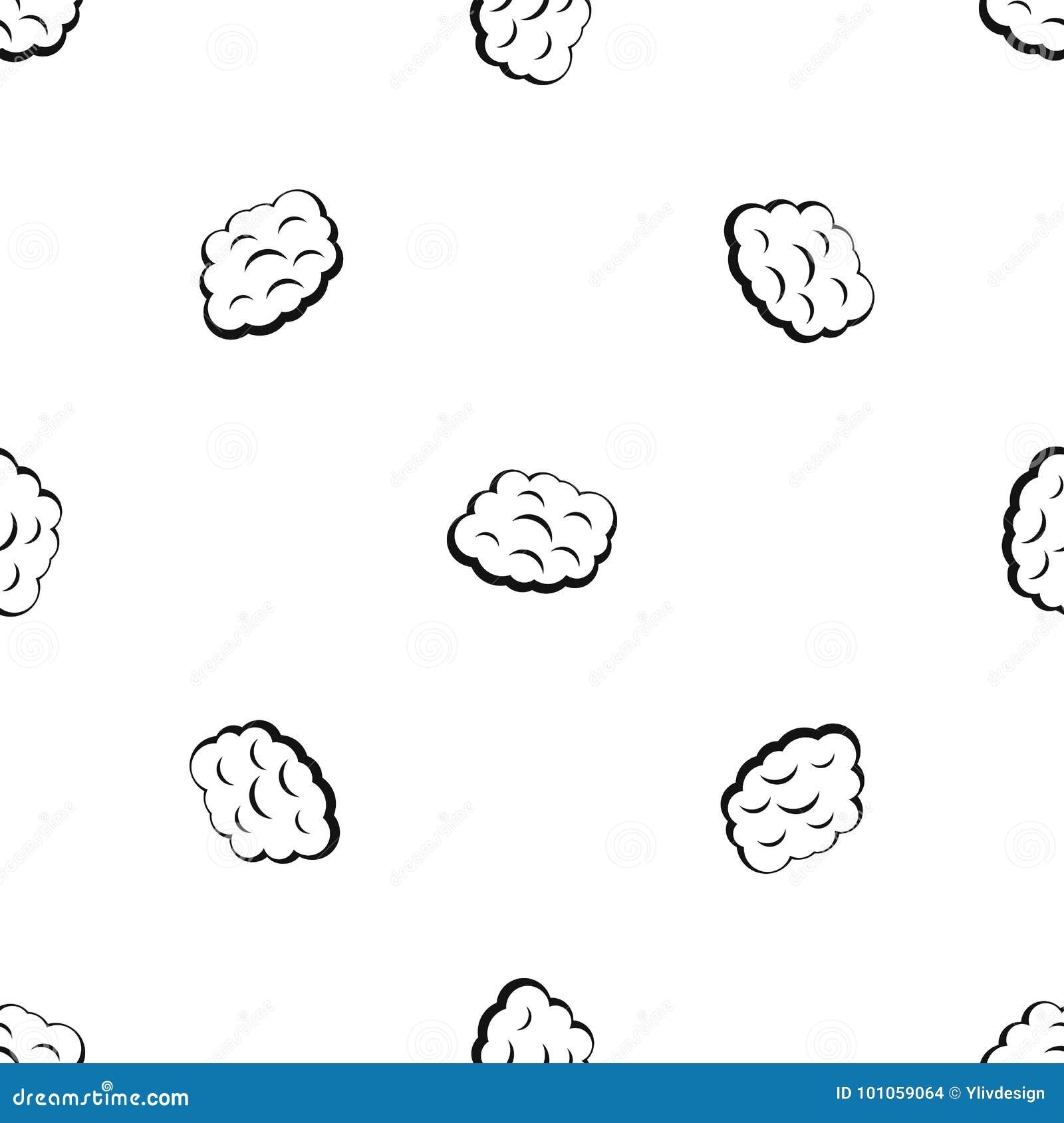 Round Cloud Pattern Seamless Black Stock Vector - Illustration of icon ...