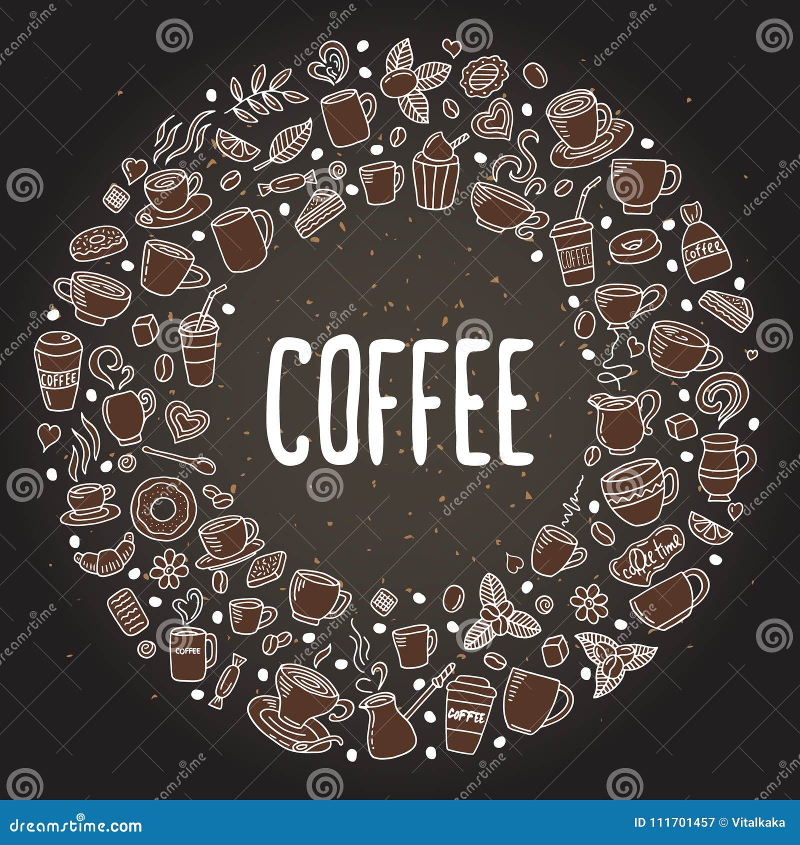 Round coffee design stock vector. Illustration of round - 111701457
