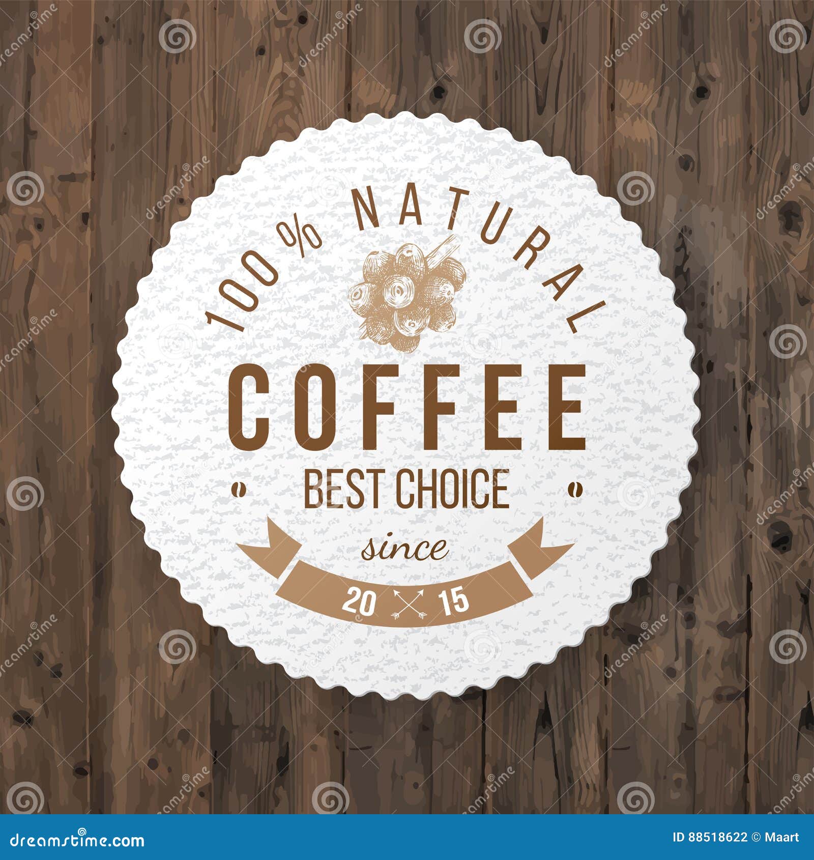 Round Coffee Emblem with Type Design Stock Vector - Illustration of ...