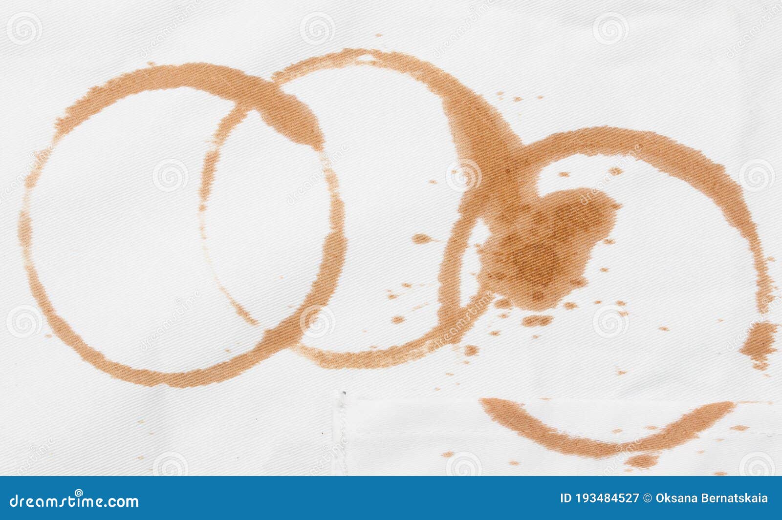 Round Coffee Stains on a White Material Stock Image - Image of round ...