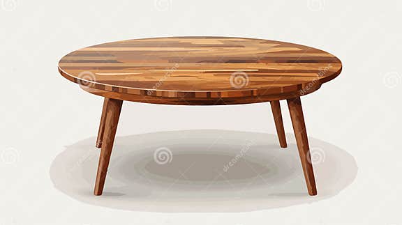 A Round Coffee Table Vector Illustration, Isolated To Highlight the ...