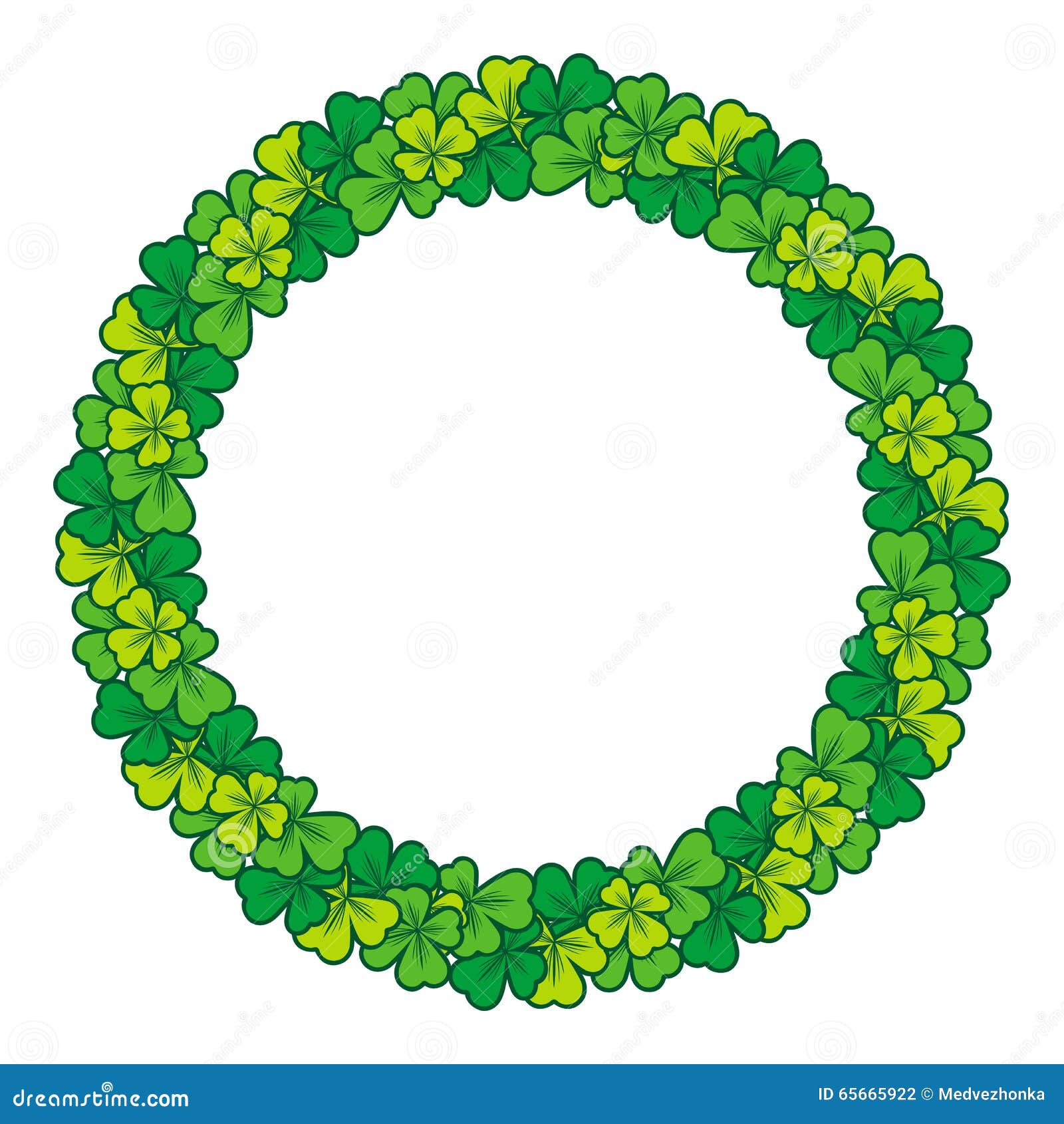 Round Color Frame with Clover Stock Illustration - Illustration of ...