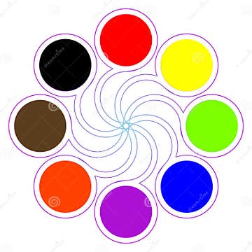 Round Color Palette with Eight Basic Colors Stock Vector - Illustration ...