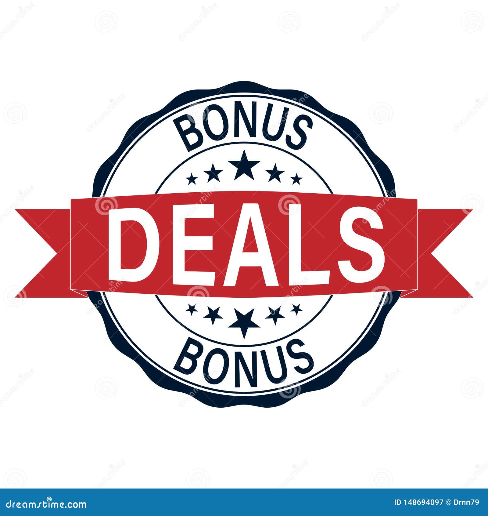 Round Colored Button with Frame and Text Bonus Deal Stock Vector ...