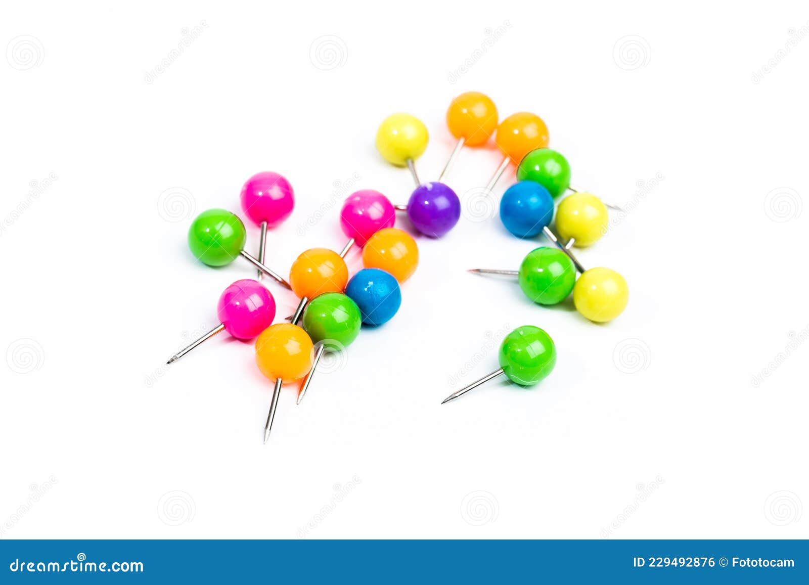 Round Colored Pins Isolated - Image Stock Photo - Image of metal ...