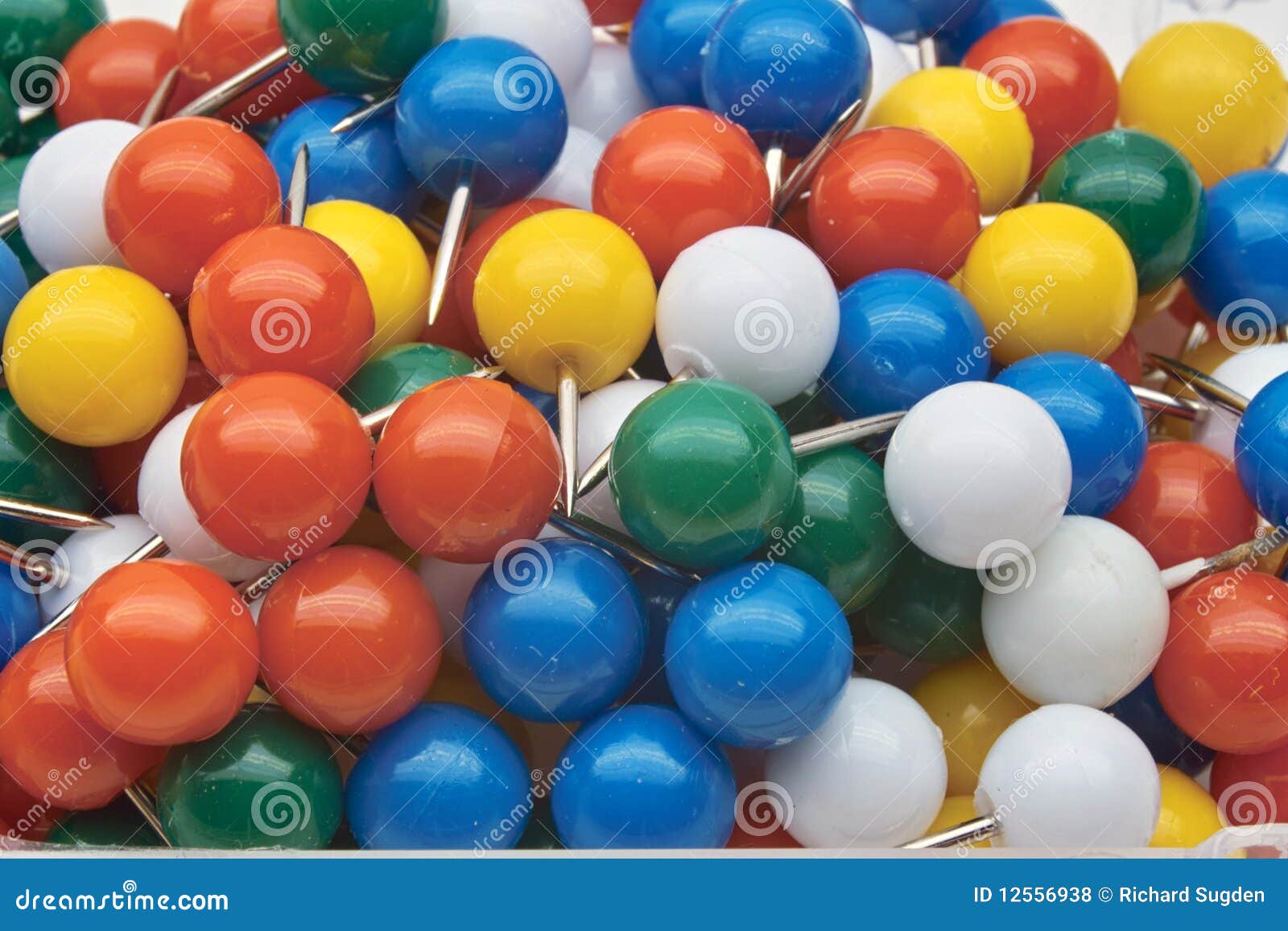 Round Colored Push Pins stock photo. Image of colorful - 12556938